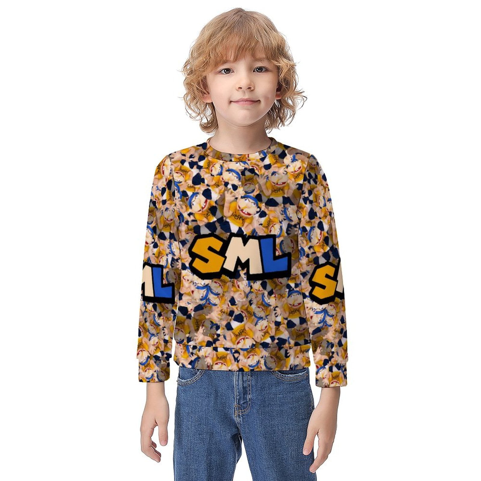 SML Jeffy Puppet Children Pullover Sweater Sweatshirts Fashion 3D ...