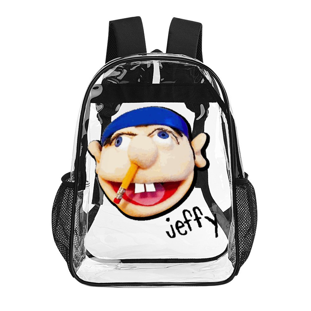SML Jeffy Puppet Clear Backpack Laptop Daypack School Bookbag Large ...