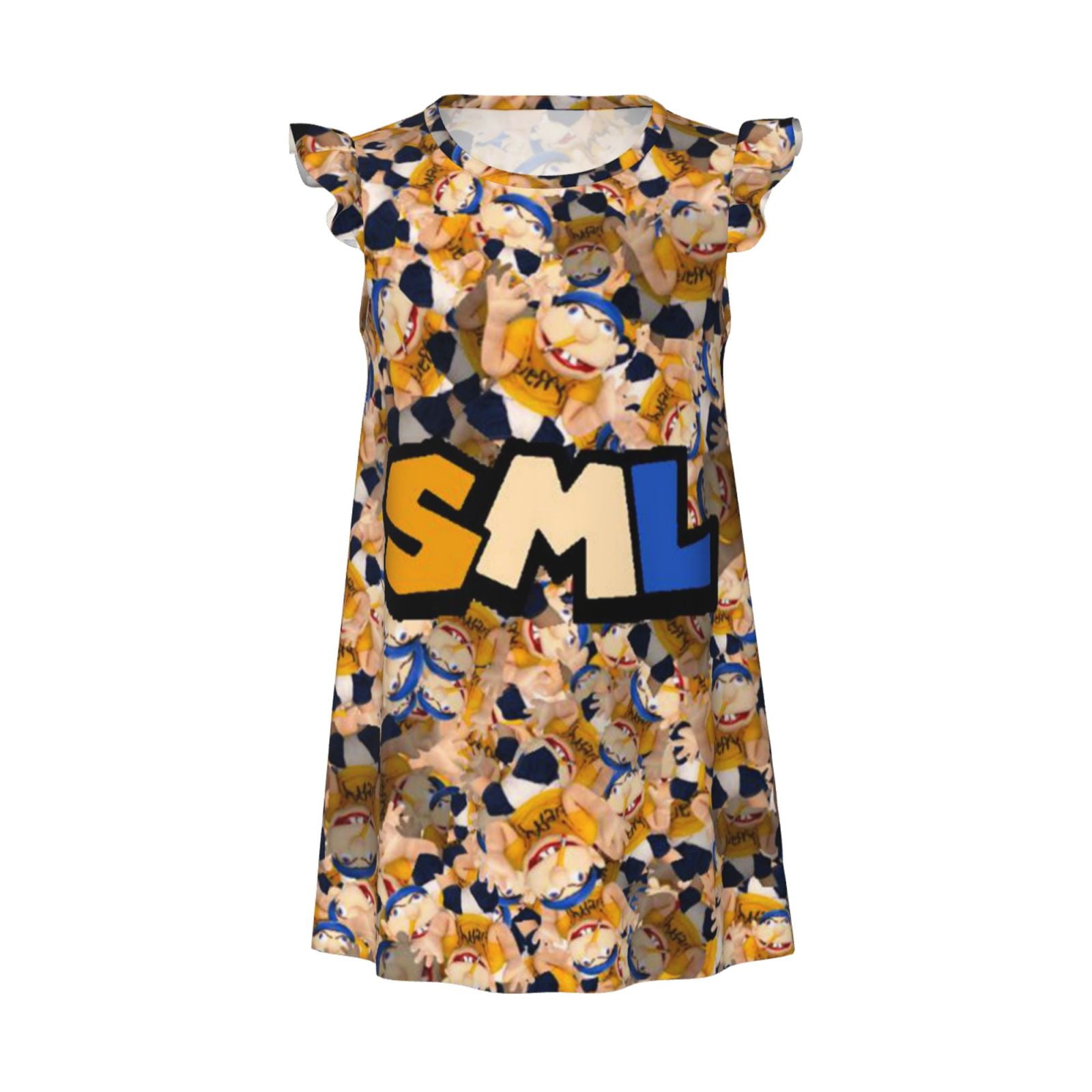 SML Jeffy Puppet Girls Nightgowns Pajamas Dress Summer Soft Sleepwear Nighties Casual Kids ...