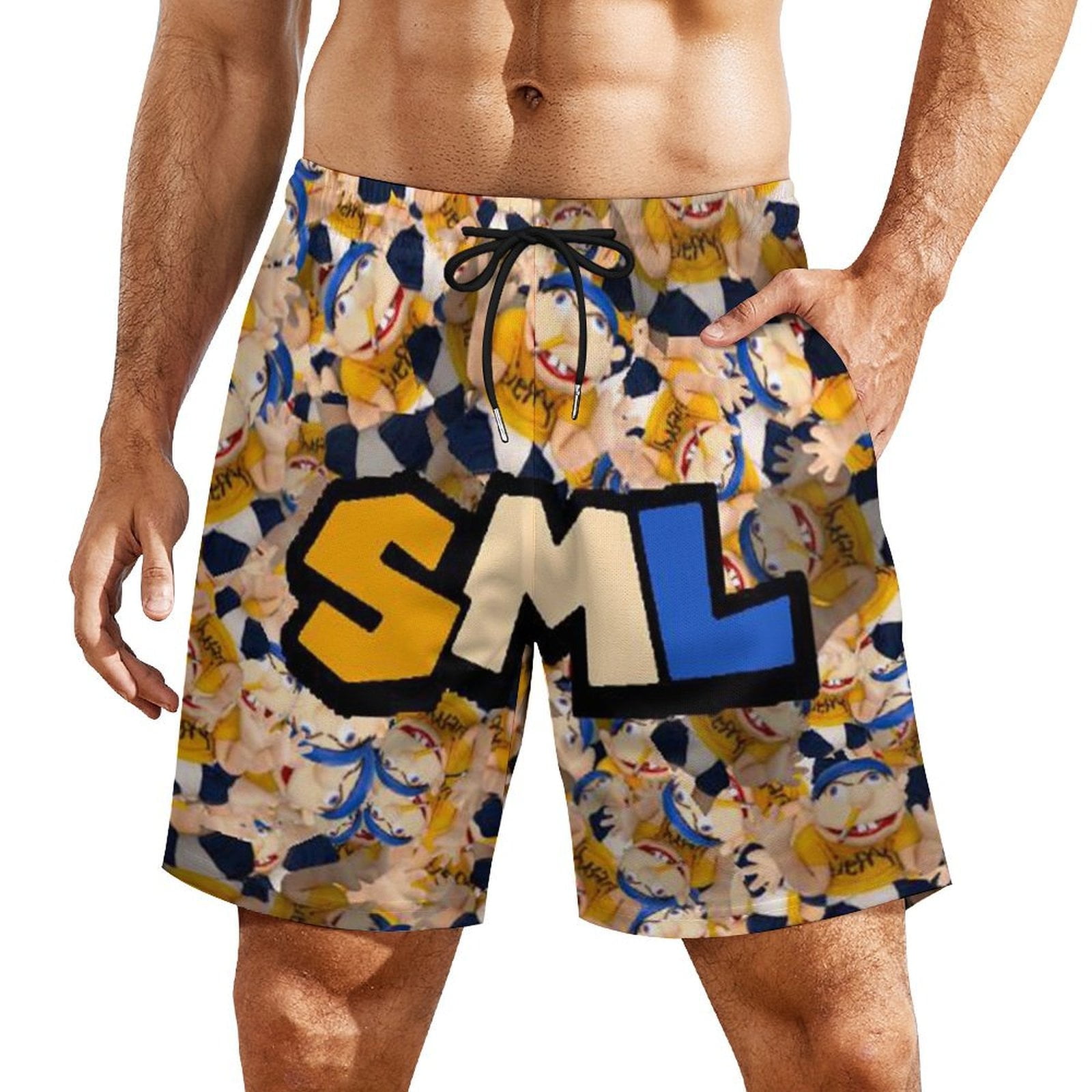 SML Jeffy Puppet Men's Board Shorts Swim Trunks Quick Dry Beach Short ...