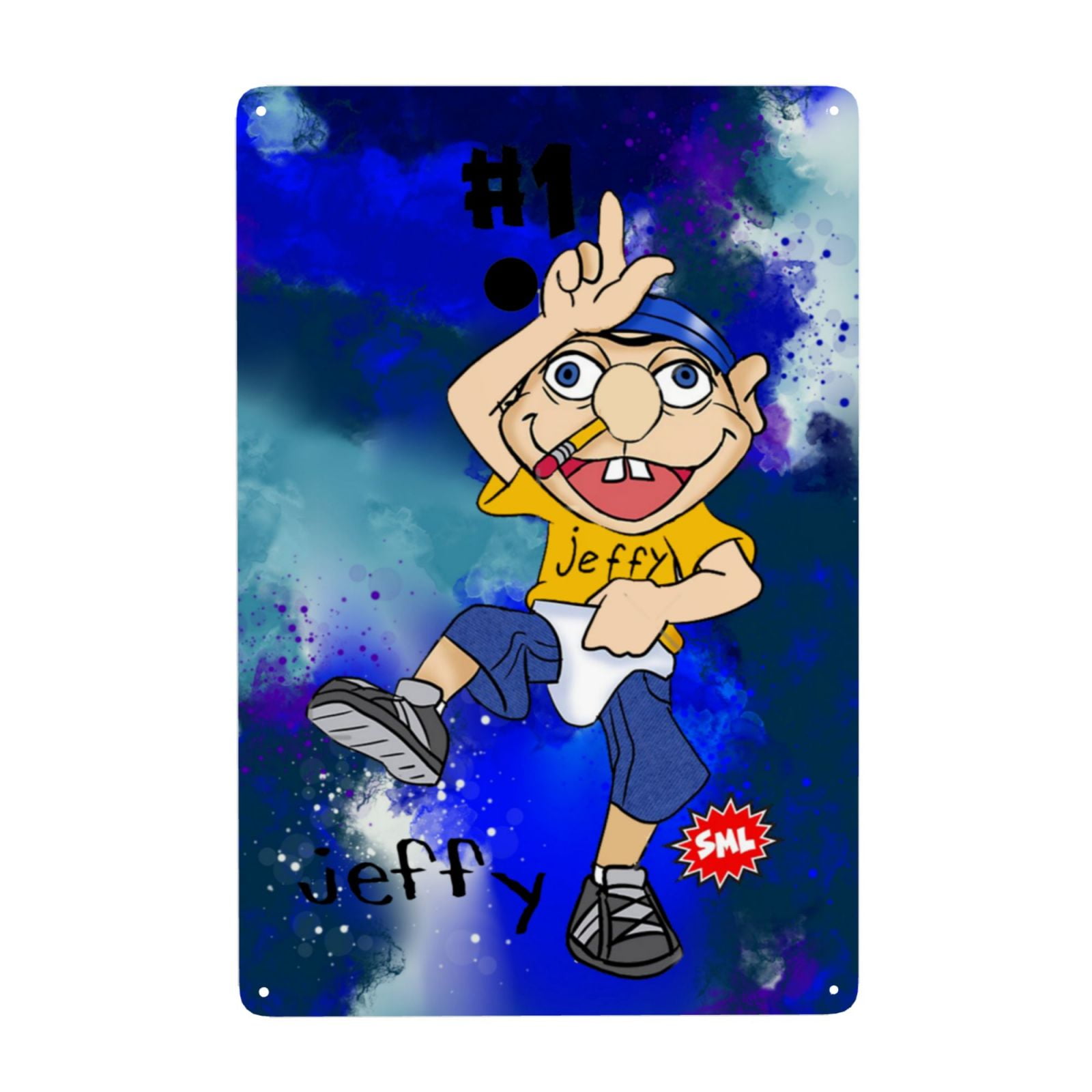 SML Jeffy Puppet Metal Tin Sign Decoration Wall Art Gift For Indoor And ...