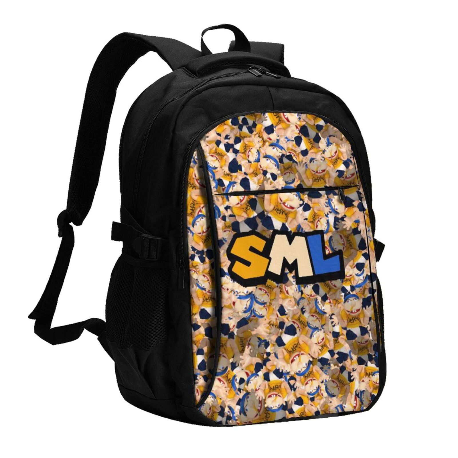 SML Jeffy Puppet Unisex Backpack USB Daypack Large Capacity School Bag ...