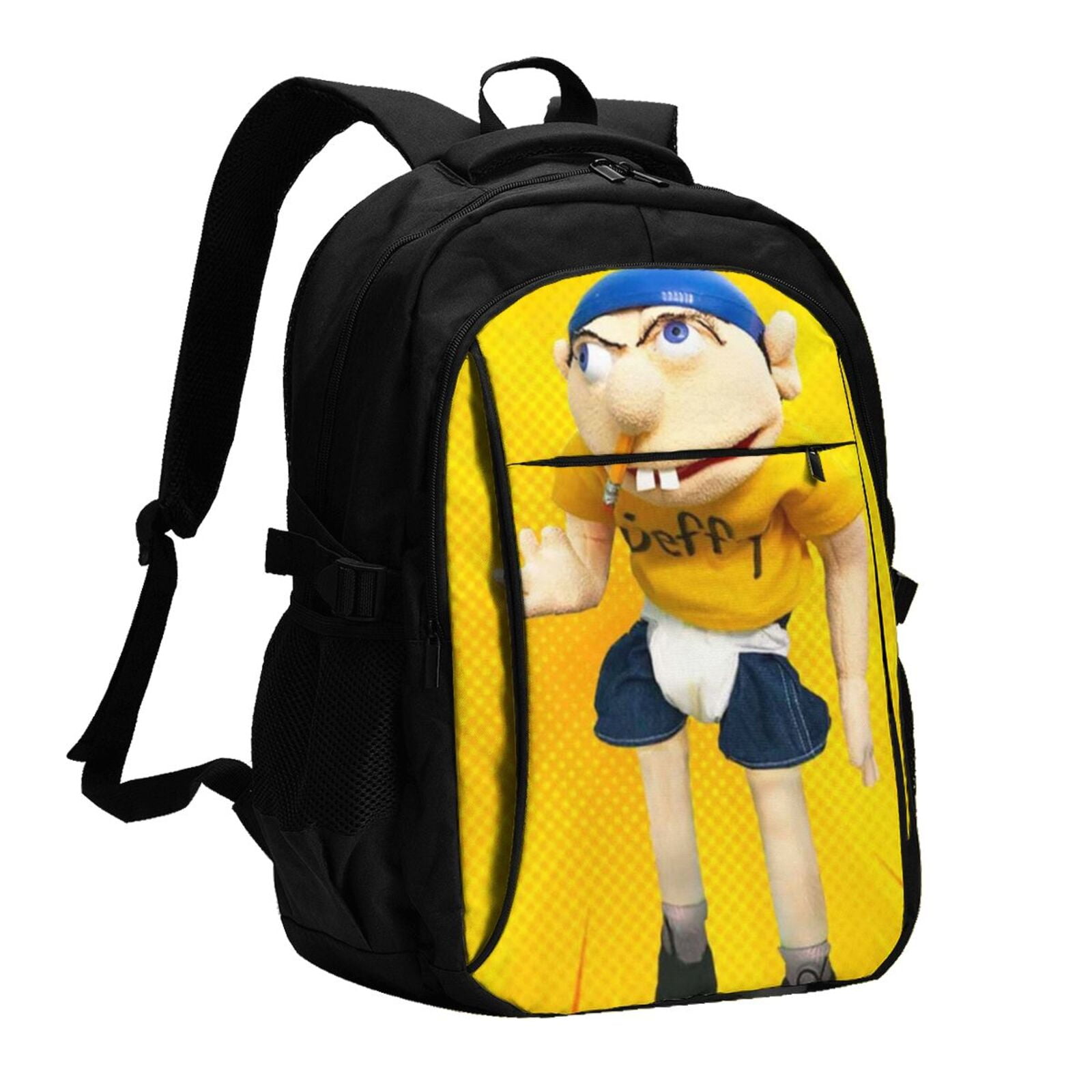 SML Jeffy Puppet Unisex Backpack USB Daypack Large Capacity School Bag ...
