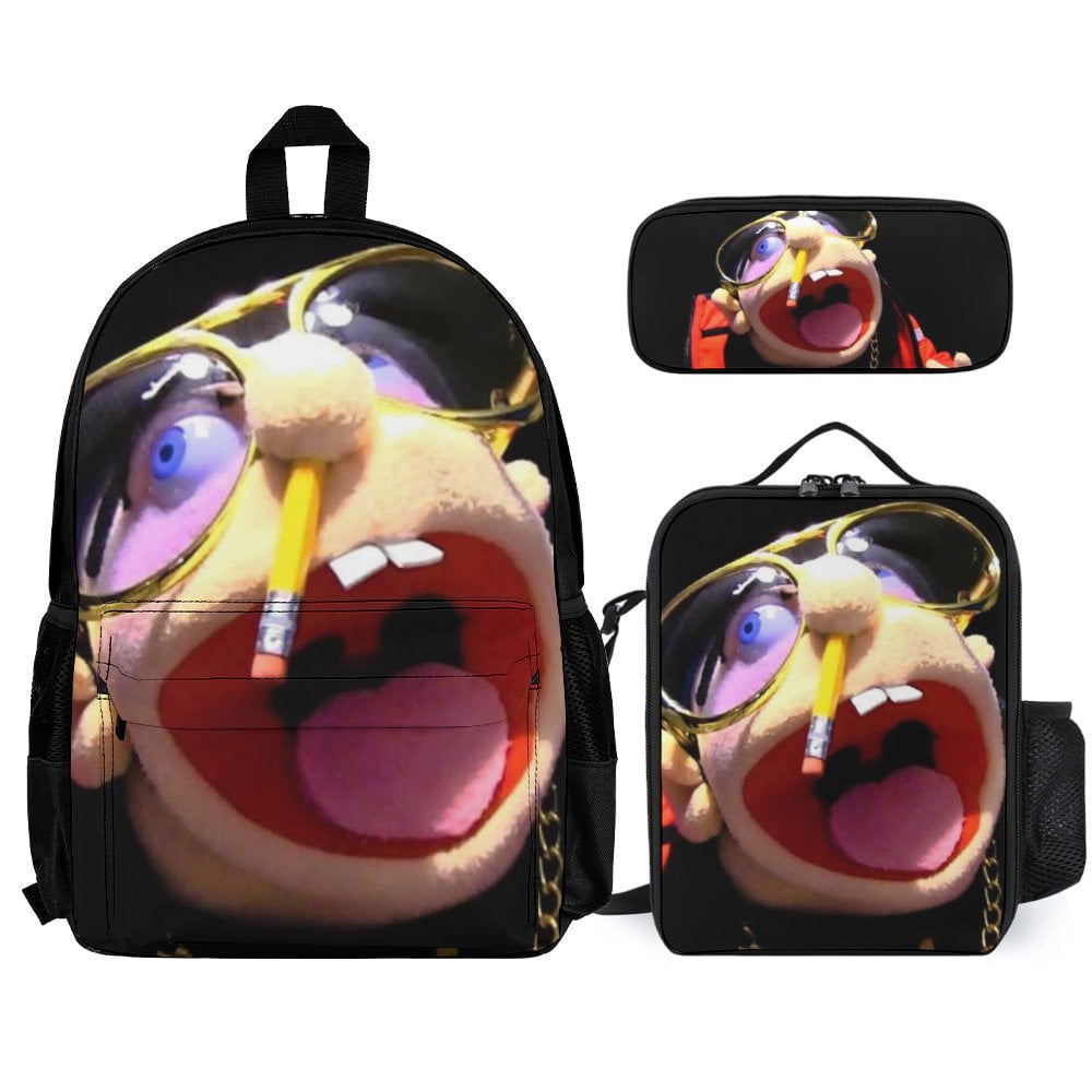 SML Jeffy Rap Backpack 3 Pieces Set With Pencil Case Lunch Bag ...