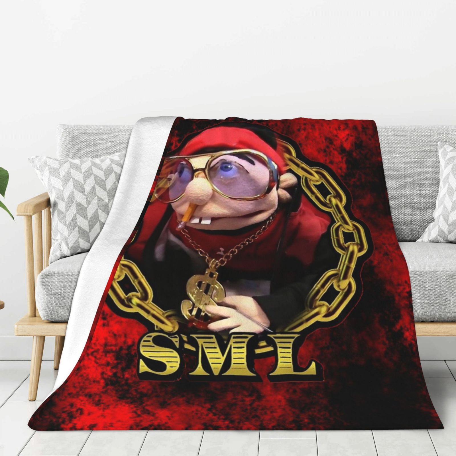 SML Jeffy Rapper Blanket Cozy Ultra-Soft Micro Flannel Throw Blanket ...