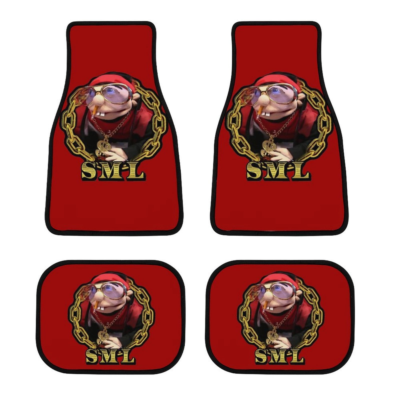 SML Jeffy Rapper Car Floor Mat Set 4-Piece Front/Rear Auto Foot Mats ...