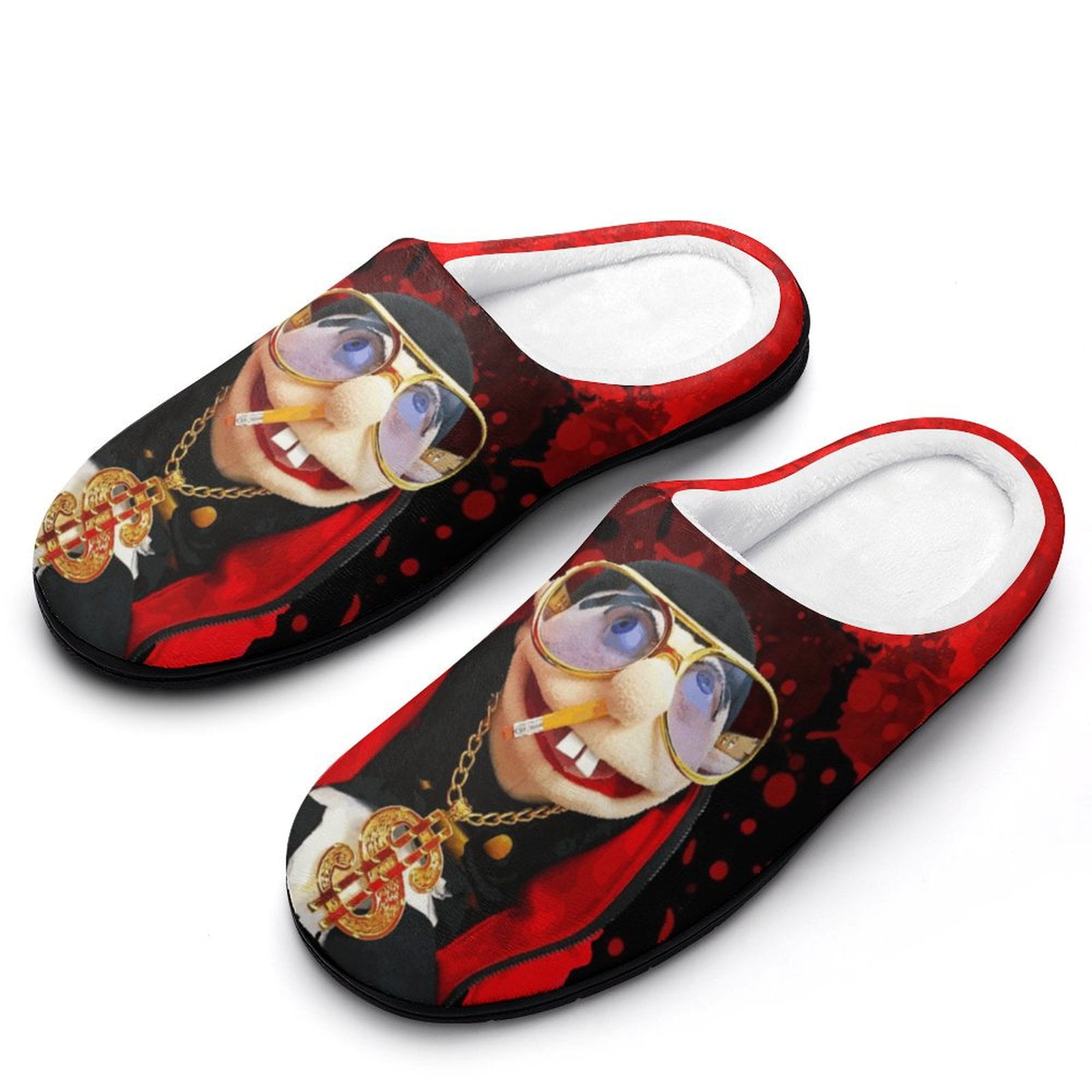 SML Jeffy Rapper Men's Cotton Slippers Winter Fuzzy Lightweight Anti ...