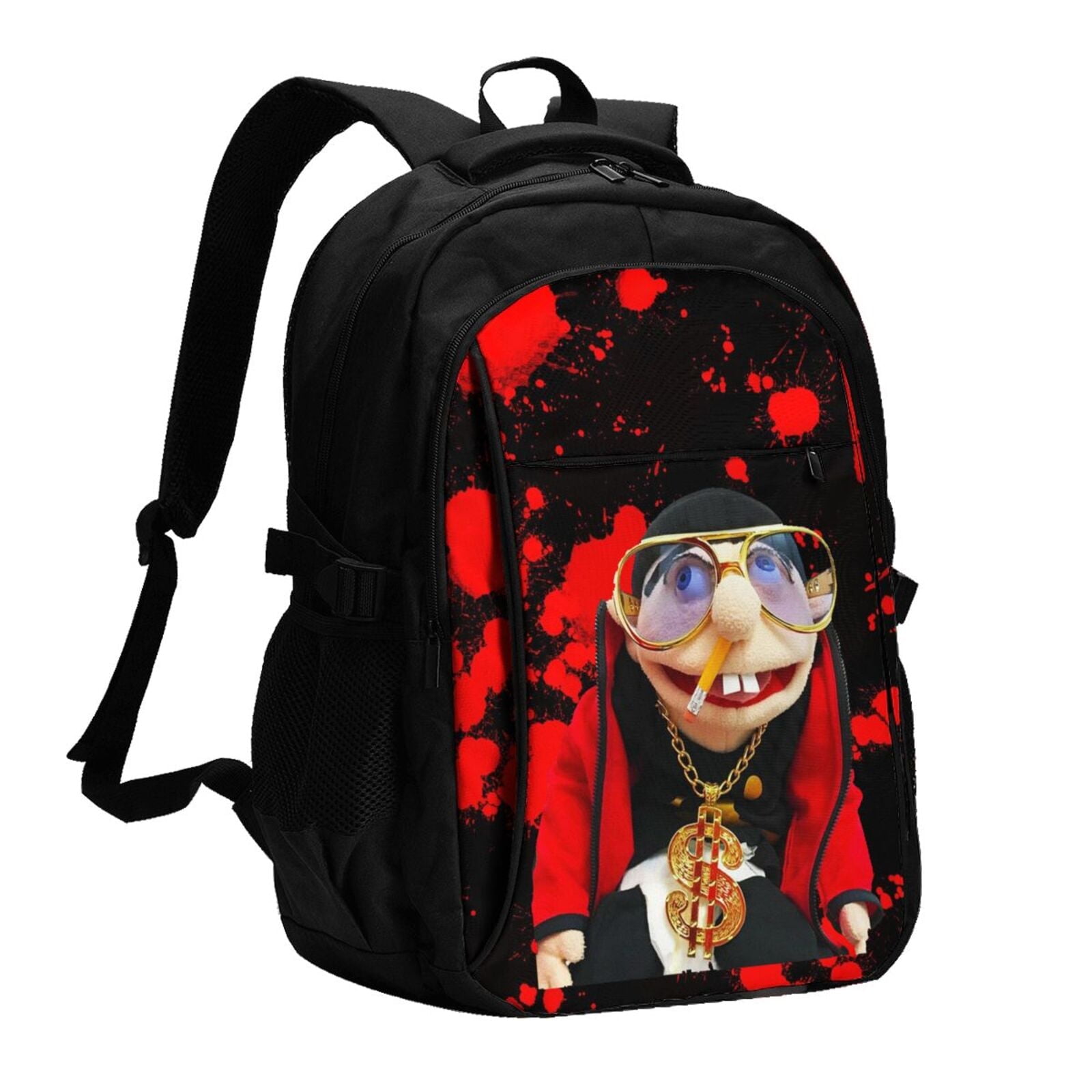 SML Jeffy Rapper Unisex Backpack USB Daypack Large Capacity School Bag ...