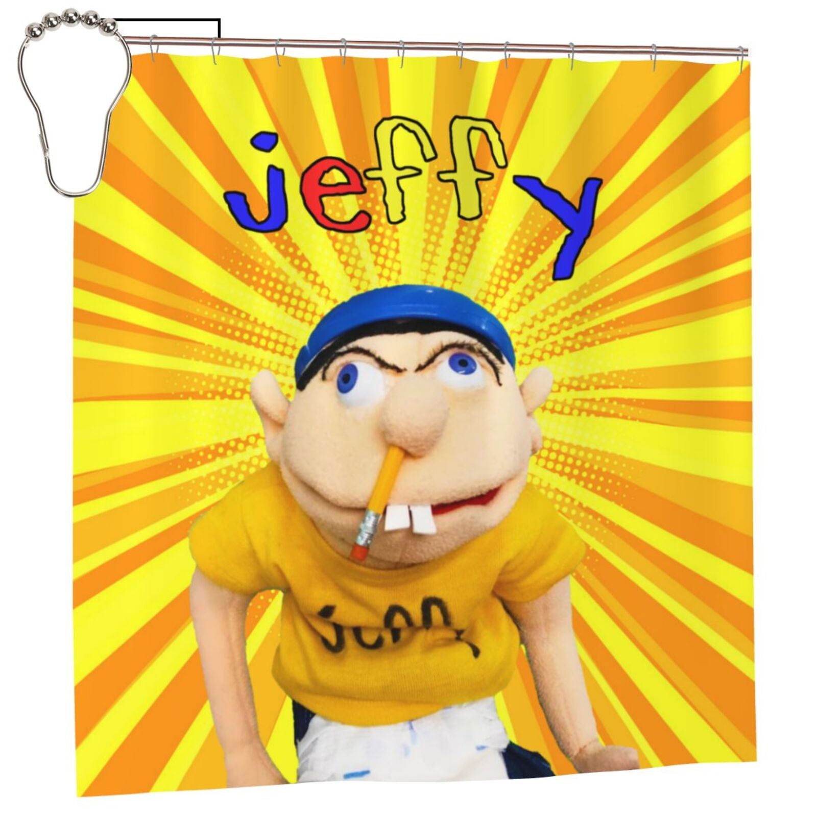 SML Jeffy Shower Curtain Waterproof Cartoon Anime Shower Curtains for ...