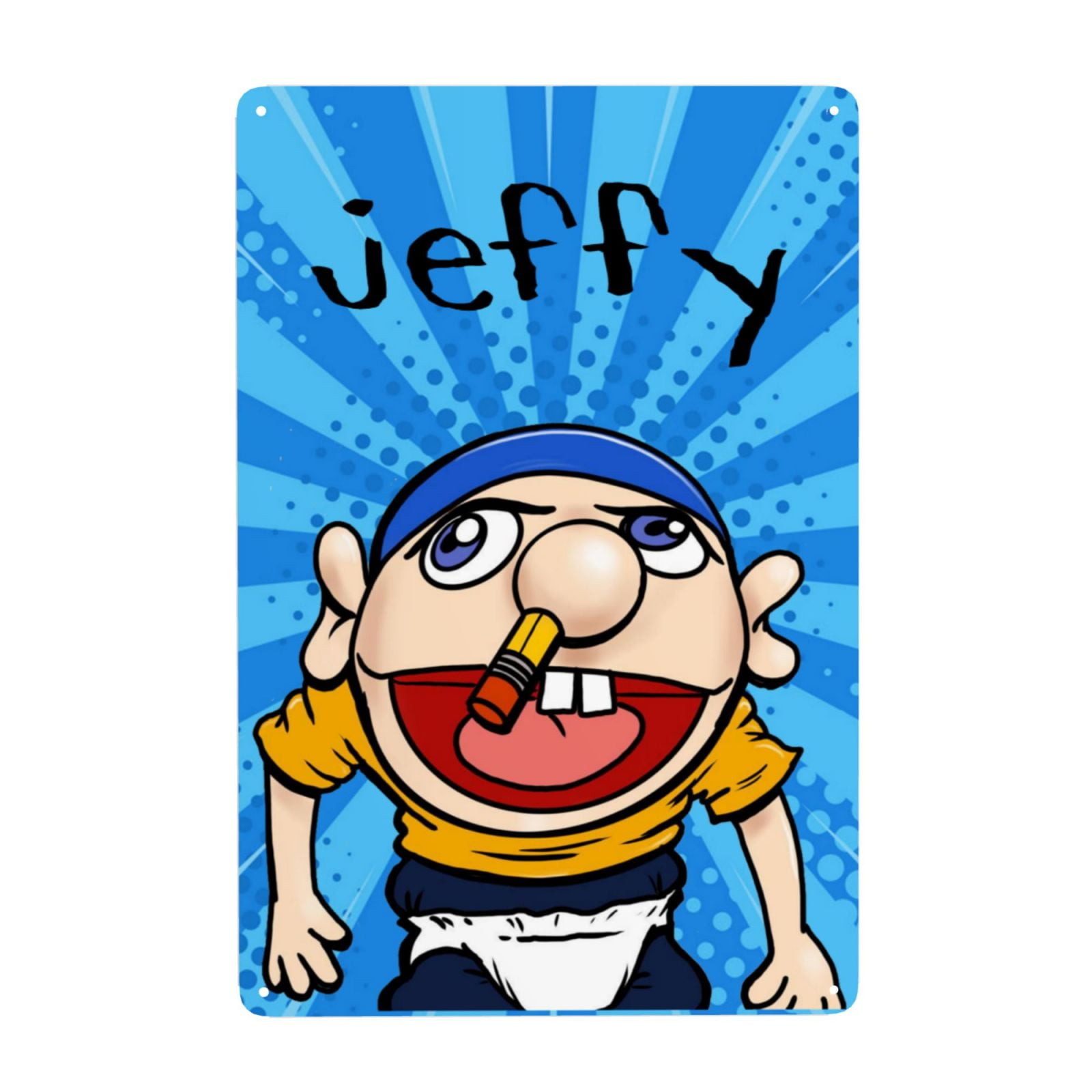 SML Jeffy Symbol Metal Tin Sign Decoration Wall Art Gift For Indoor And ...