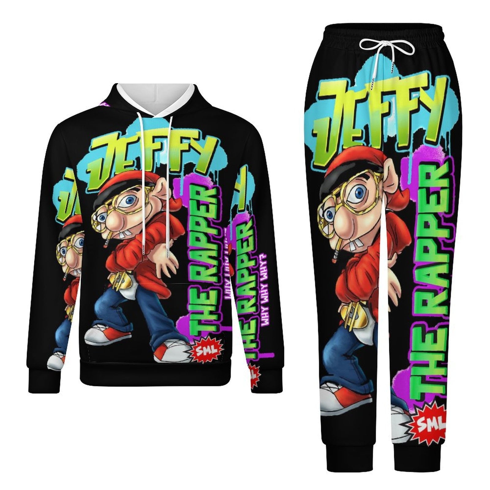 SML Jeffy The Rapper Adult Hoodies And Sweatpants Set Sweatshirts ...