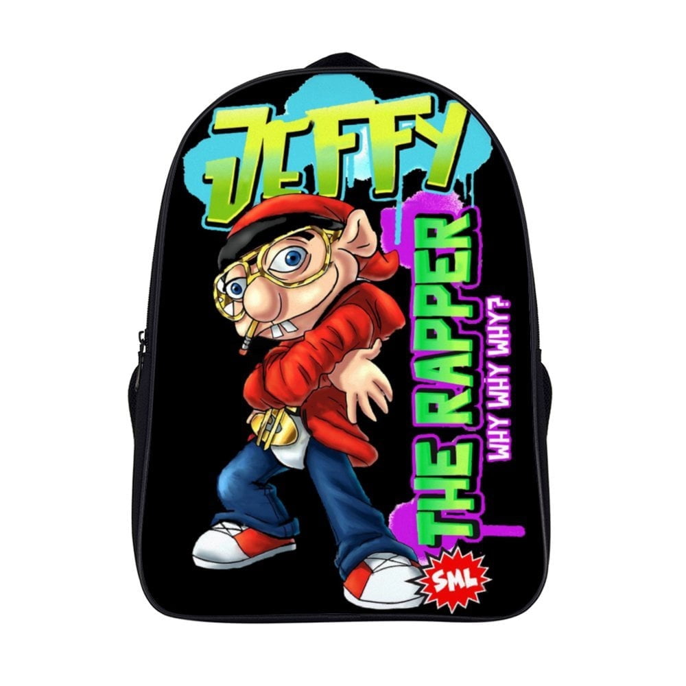 SML Jeffy The Rapper Basic Backpack Schoolbag Travel Bag 2 Compartment ...