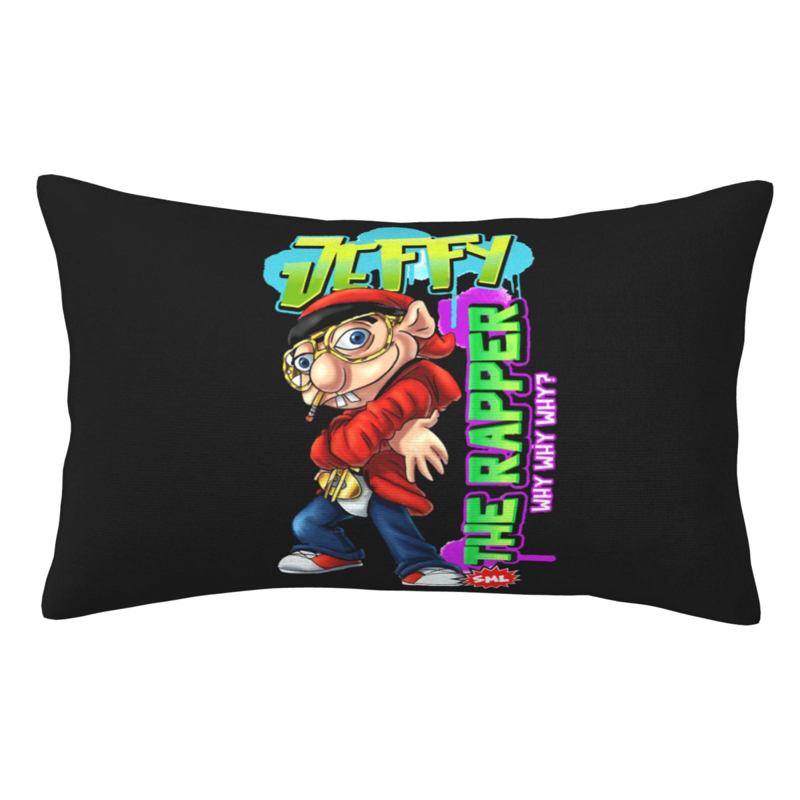 SML Jeffy The Rapper Pillowcase Decor Cushion Pillow Covers With Hidden ...