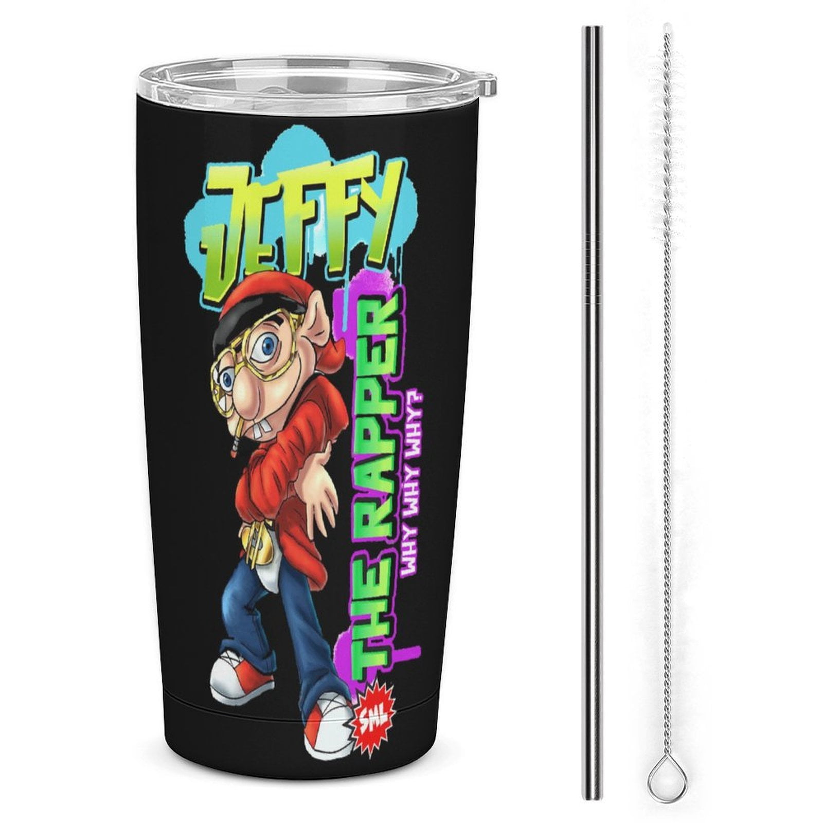 SML Jeffy The Rapper Stainless Steel Car Cup Daily Thermal Vacuum ...