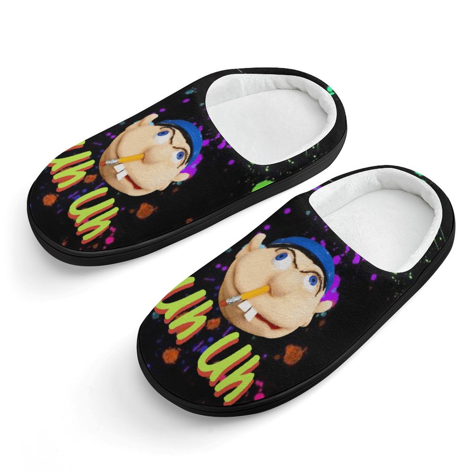 SML Jeffy Uh Cotton Slippers For Kids Winter Warm Soft Plush Slippers ...