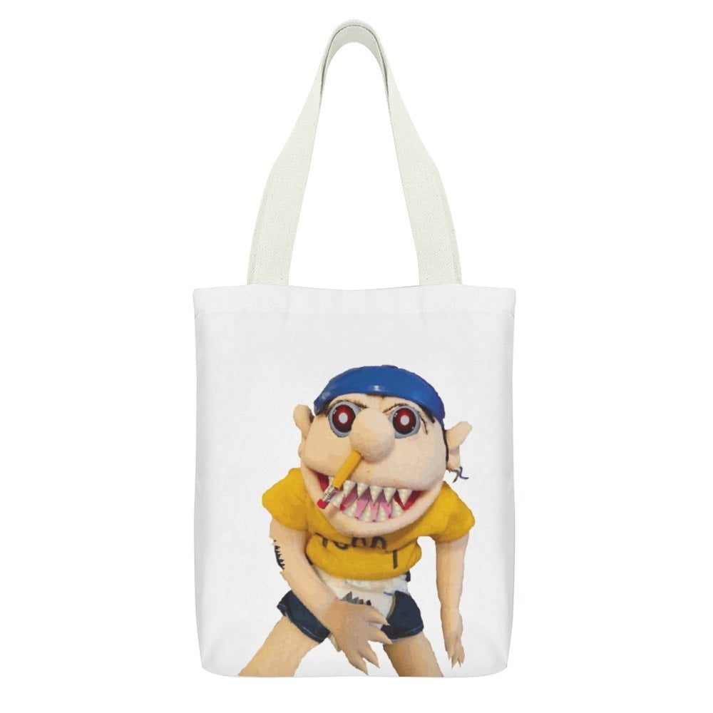 SML Movie Jeffy Canvas Tote Bag Zipper Book Tote Bag Daily Shoulder ...