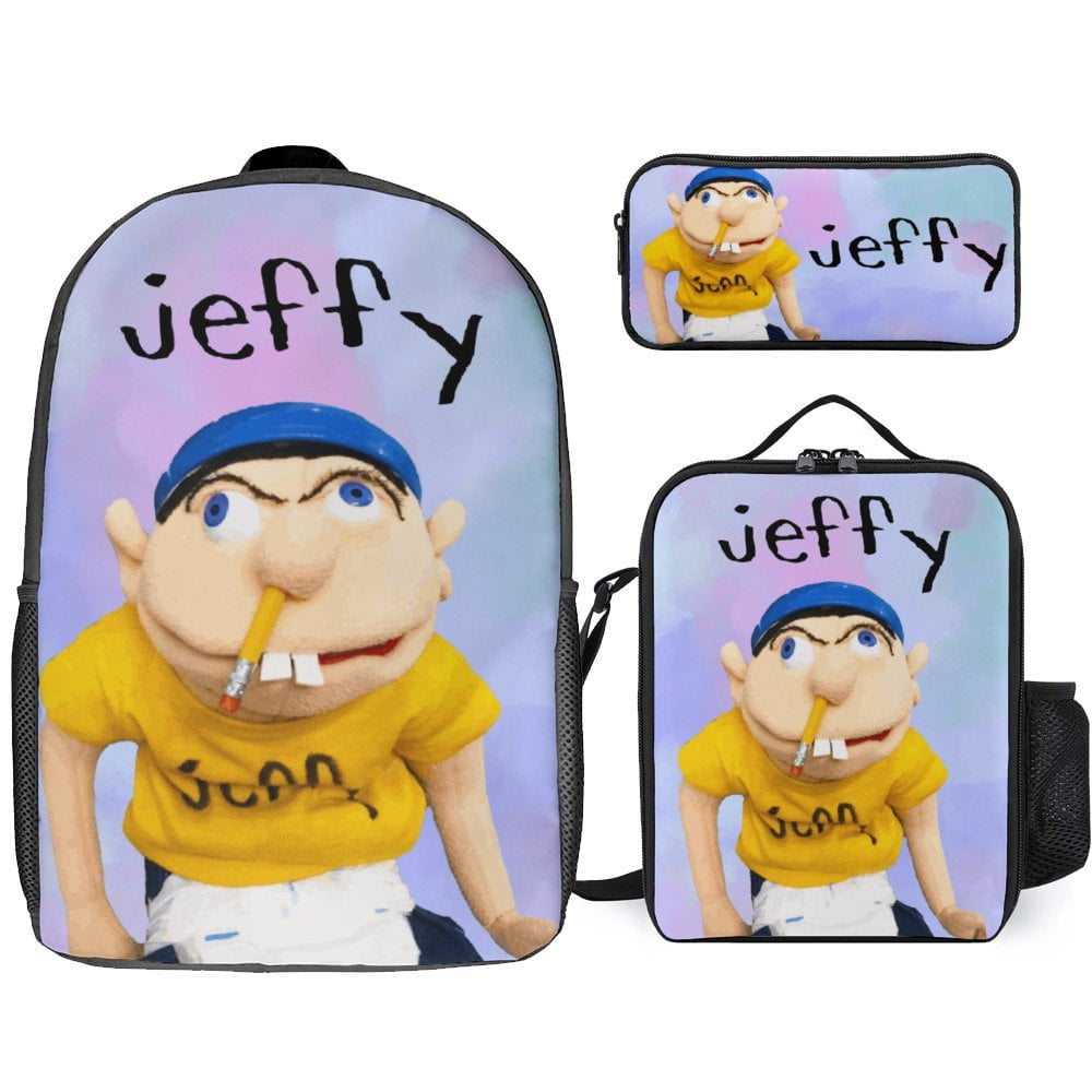 SML Movie Jeffy Laptop Backpack With Pencil Case Lunch Bag 3 Pieces Set ...