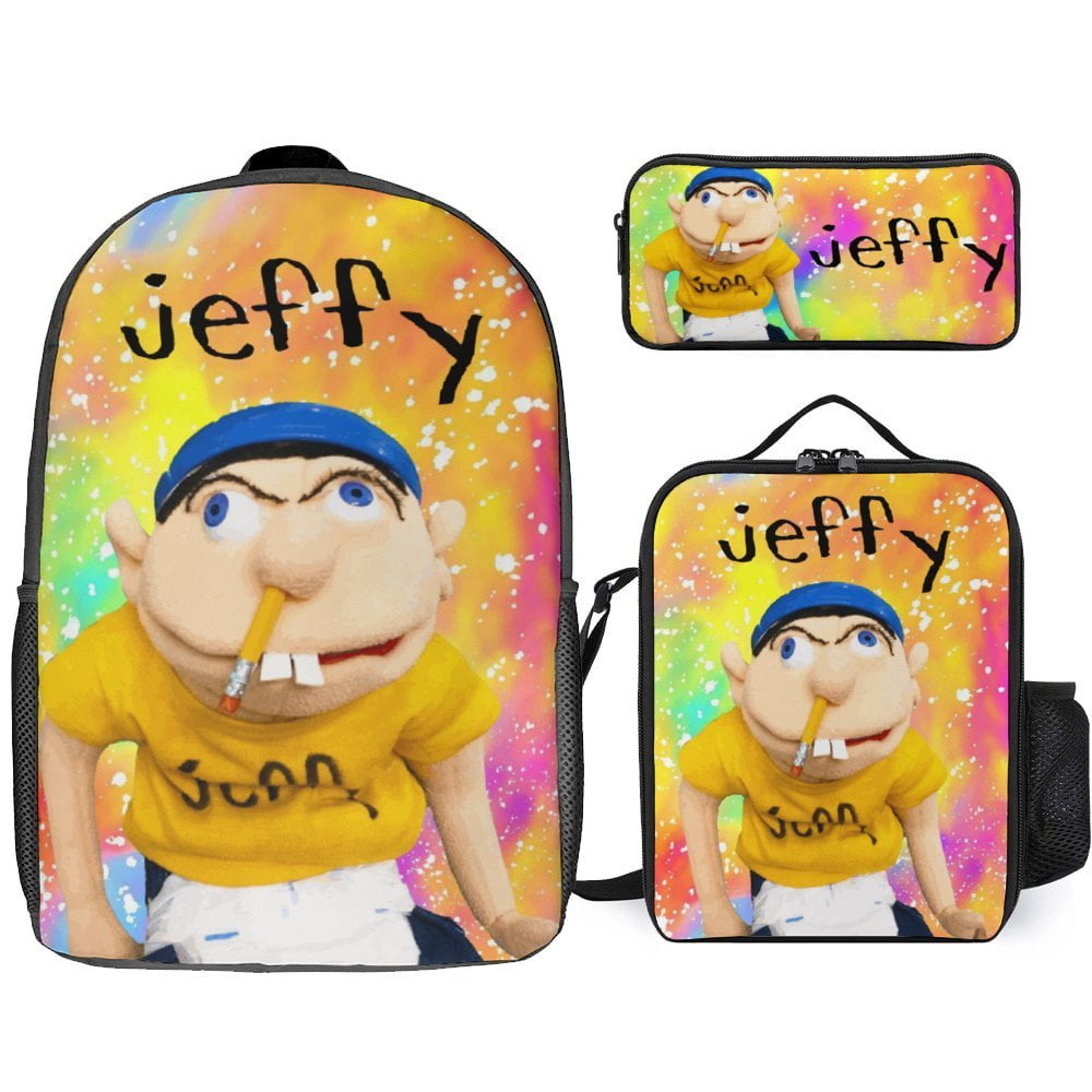 SML Movie Jeffy Laptop Backpack With Pencil Case Lunch Bag 3 Pieces Set ...