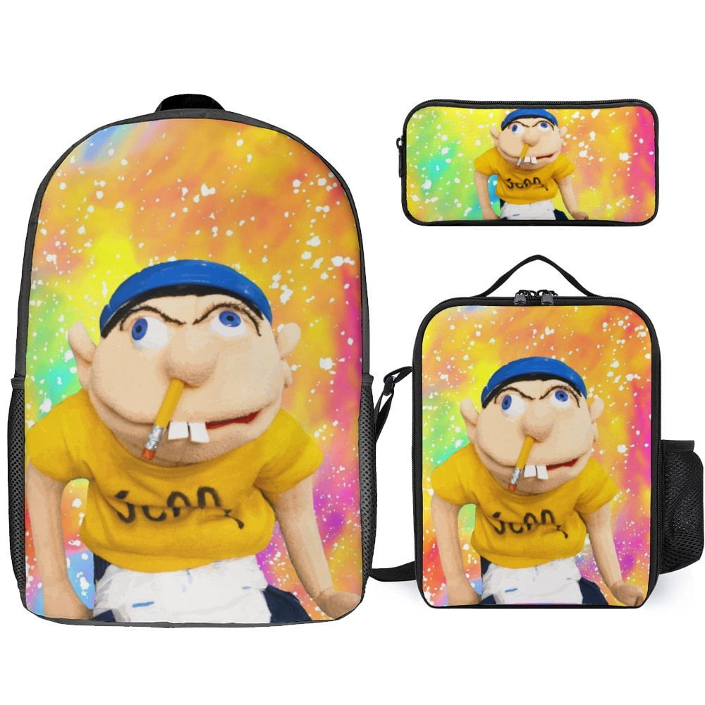 SML Movie Jeffy Laptop Backpack With Pencil Case Lunch Bag 3 Pieces Set ...