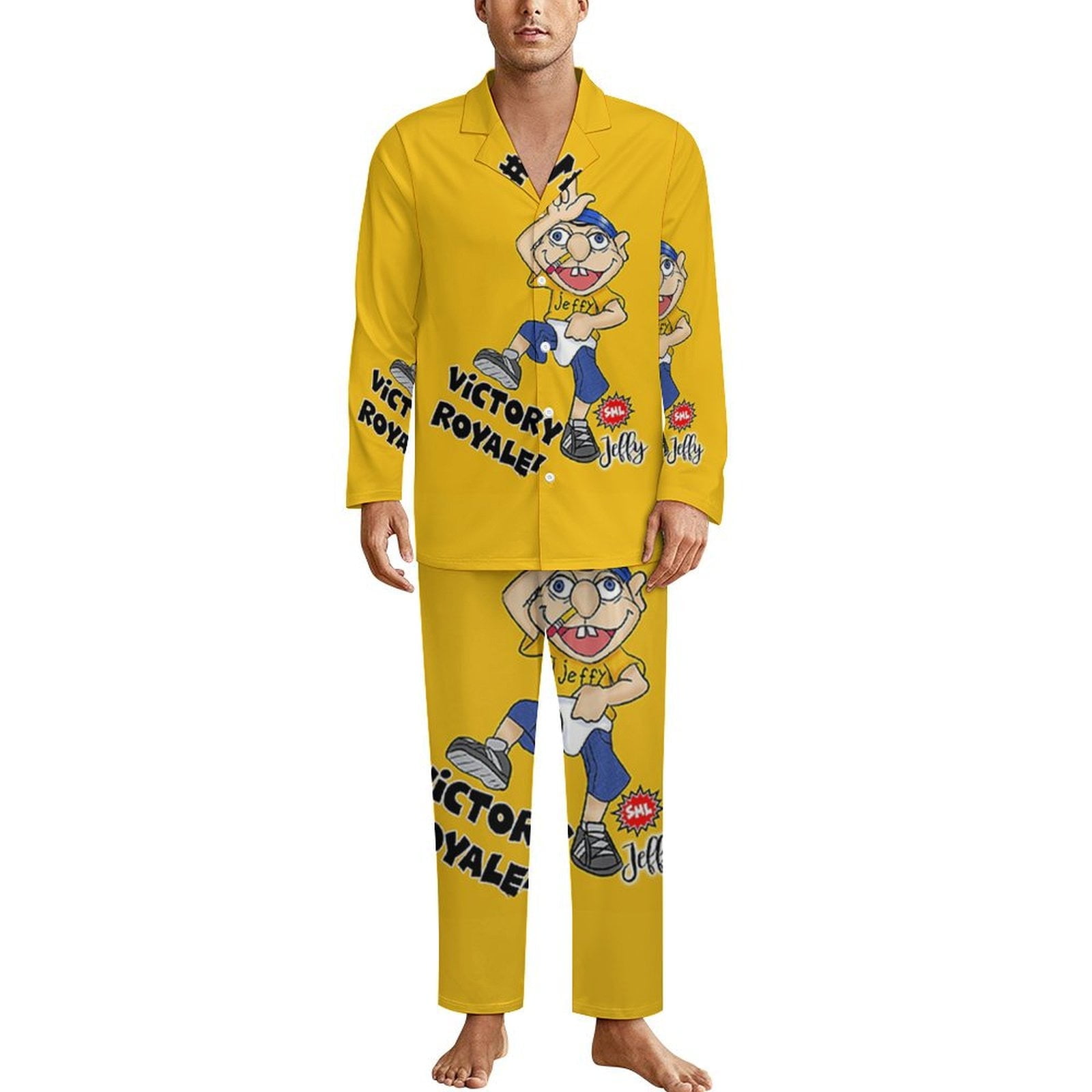 SML Movie Jeffy Long Sleeved Pajama Set for Men Sleepwear Sets Soft ...
