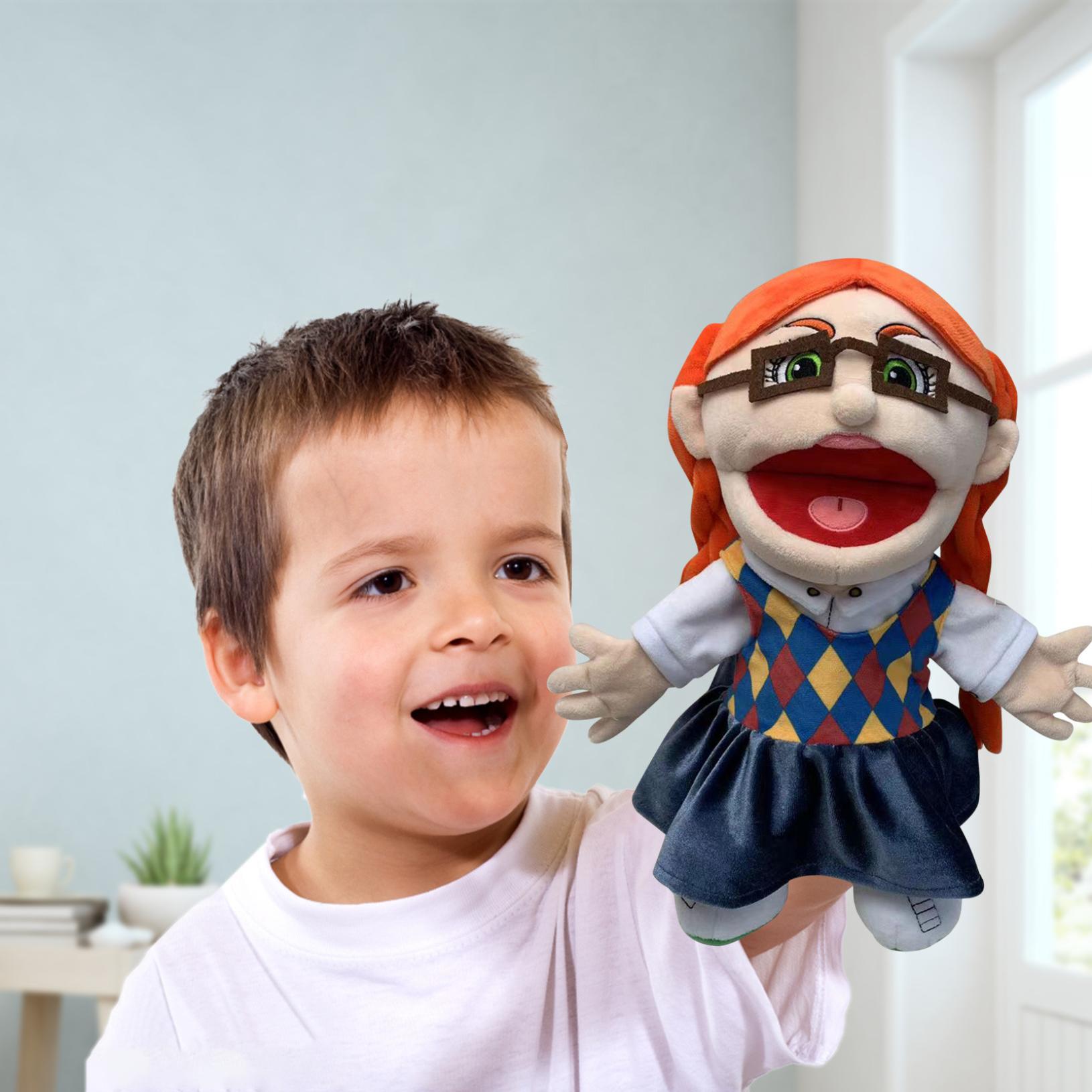 SML Soft Plush Toy Hand Puppet, Cartoon Funny Open Mouth Boy Hand ...