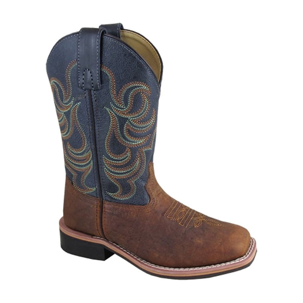 SMOKY MOUNTAIN BOOTS Kids Jesse Western Boots, Color: Brown/Navy, Size ...