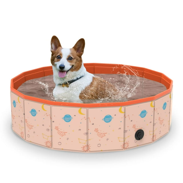 SMONTER Foldable Dog Pet Bath Pool Collapsible Outdoor Swimming Bathing ...