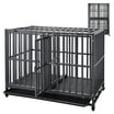 SMONTER Stackable Dog Crates with Divider-Heavy Duty Dog Kennels and ...