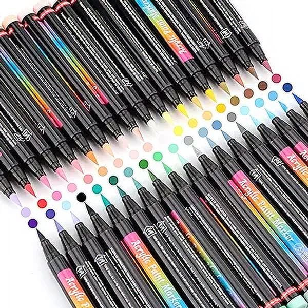 SMOOTHERPRO Pens Brush Tip 36 Colors 1-6mm for Rock Painting Water ...