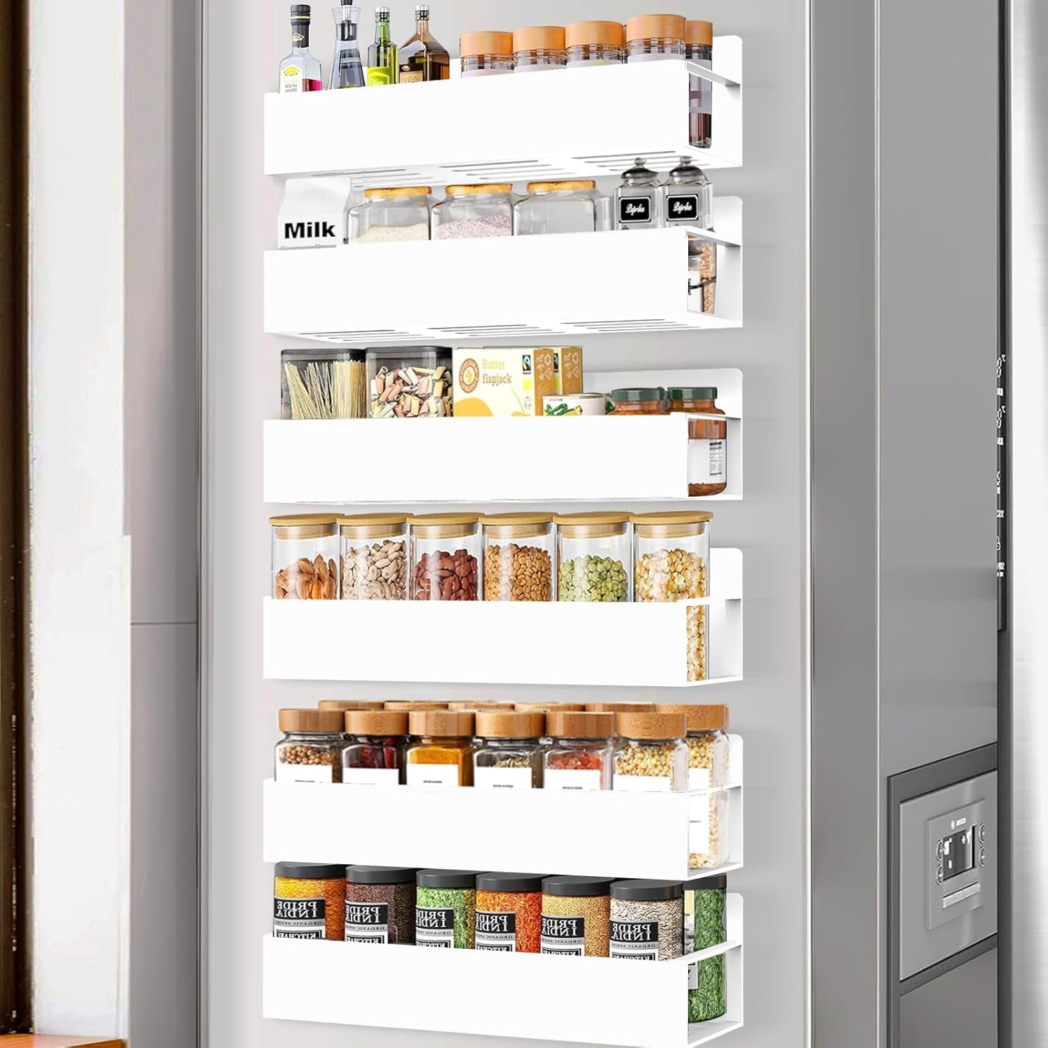 SMRCAD Magnetic Spice Rack Organizer for Fridge Seasoning Organizer for ...
