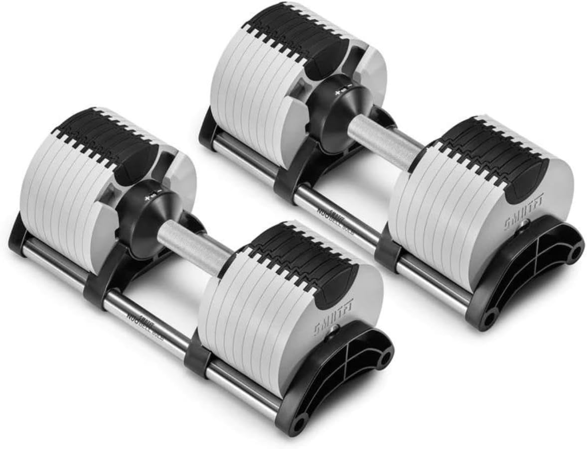 SMRTFT Nuobell Adjustable Dumbbells, 5-80 lbs, Highly Durable, Ash ...