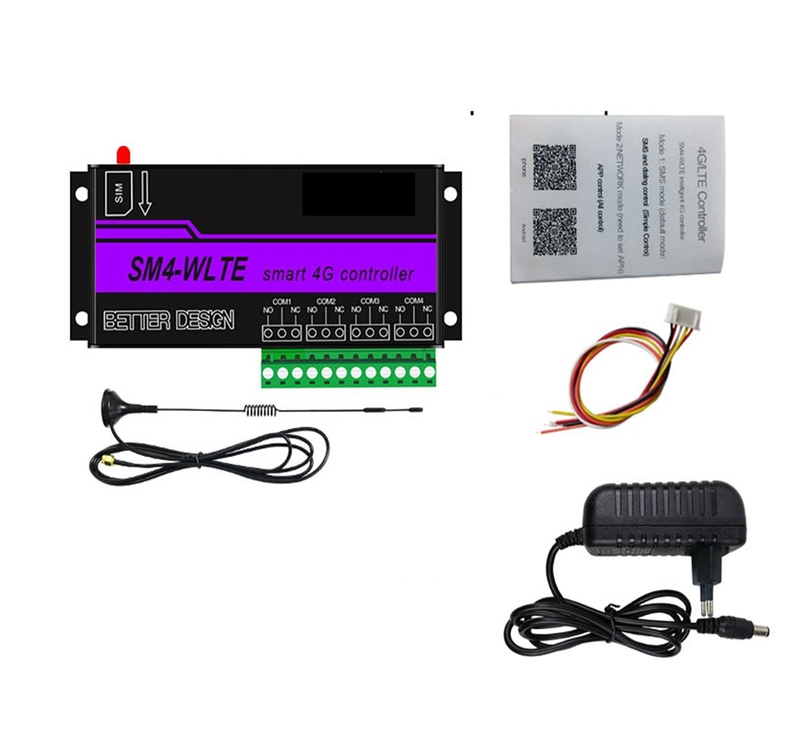 SMS GSM 4G LTE APP Remote Controller 4 Channel Relay ON/OFF Switch For ...
