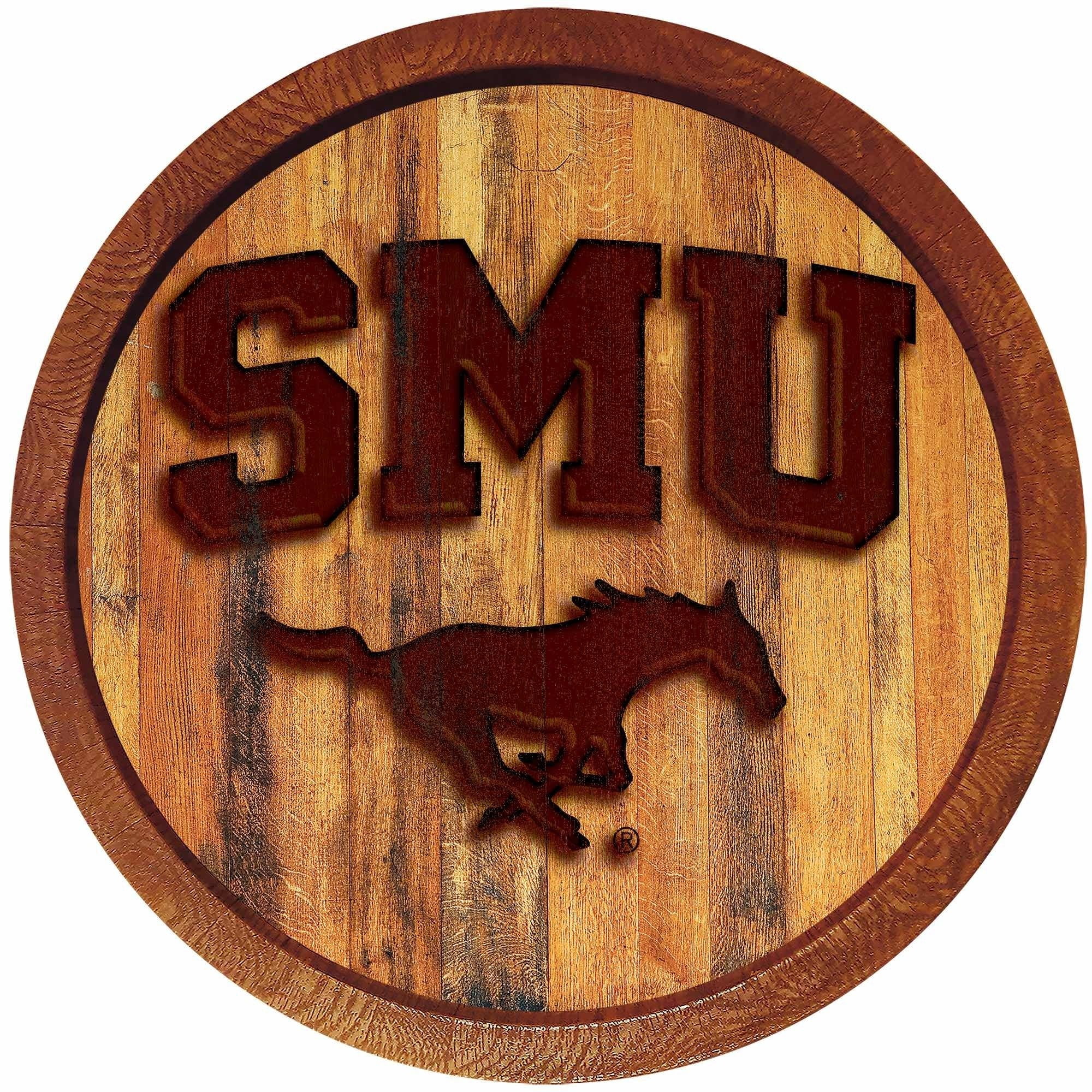 SMU Mustangs 21'' x 21'' Faux Barrel Top Sign - Walmart.com