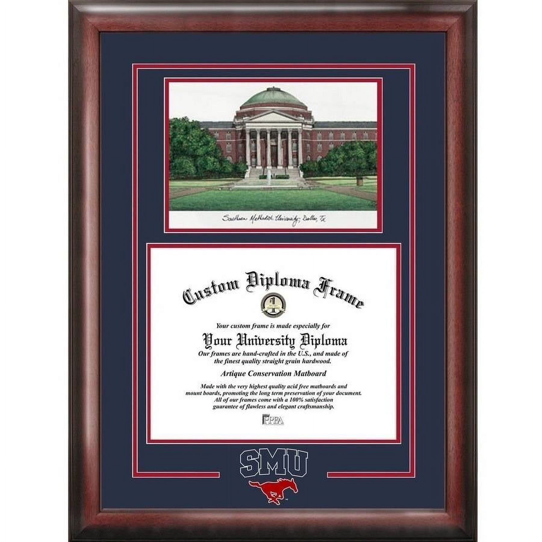 SMU Mustangs Spirit Graduate 8.5" x 11" Frame with Campus Image ...