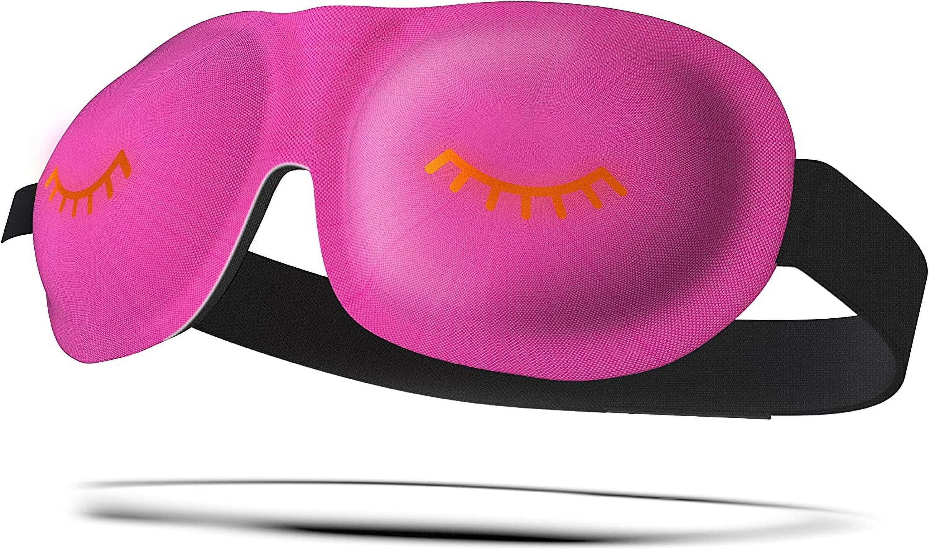 SMUG Comfortable 3D Blackout Sleep Mask, Cute Adult Eye Cover, Pink ...
