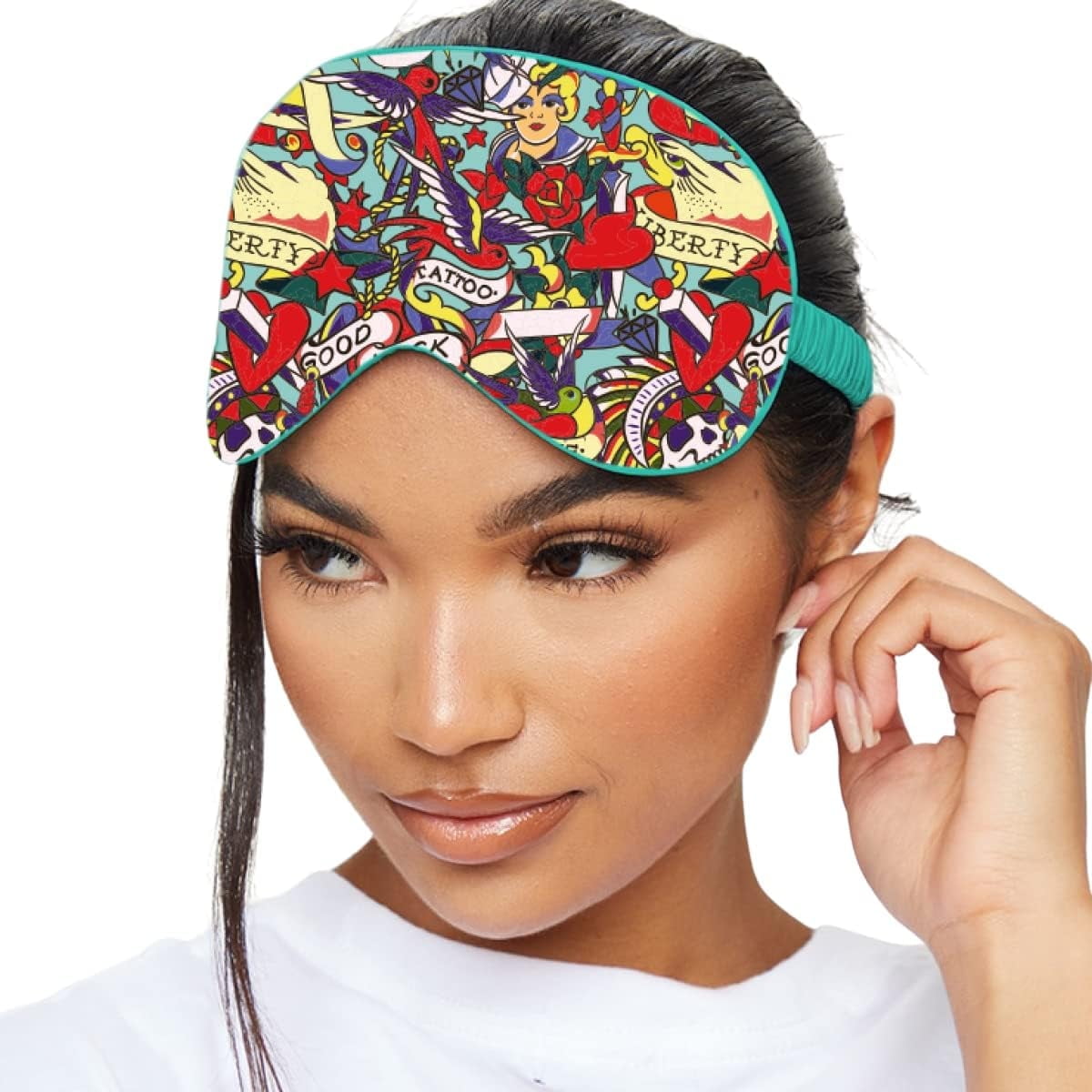 SMUG Cute Fun Sleep Mask for Women & Girls, Satin Eye Mask for Travel ...