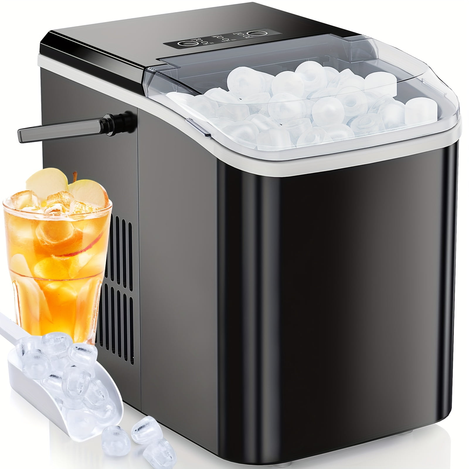 SMUG Portable Ice Maker Countertop with Ice Scoop, Basket and Handle, 9 ...