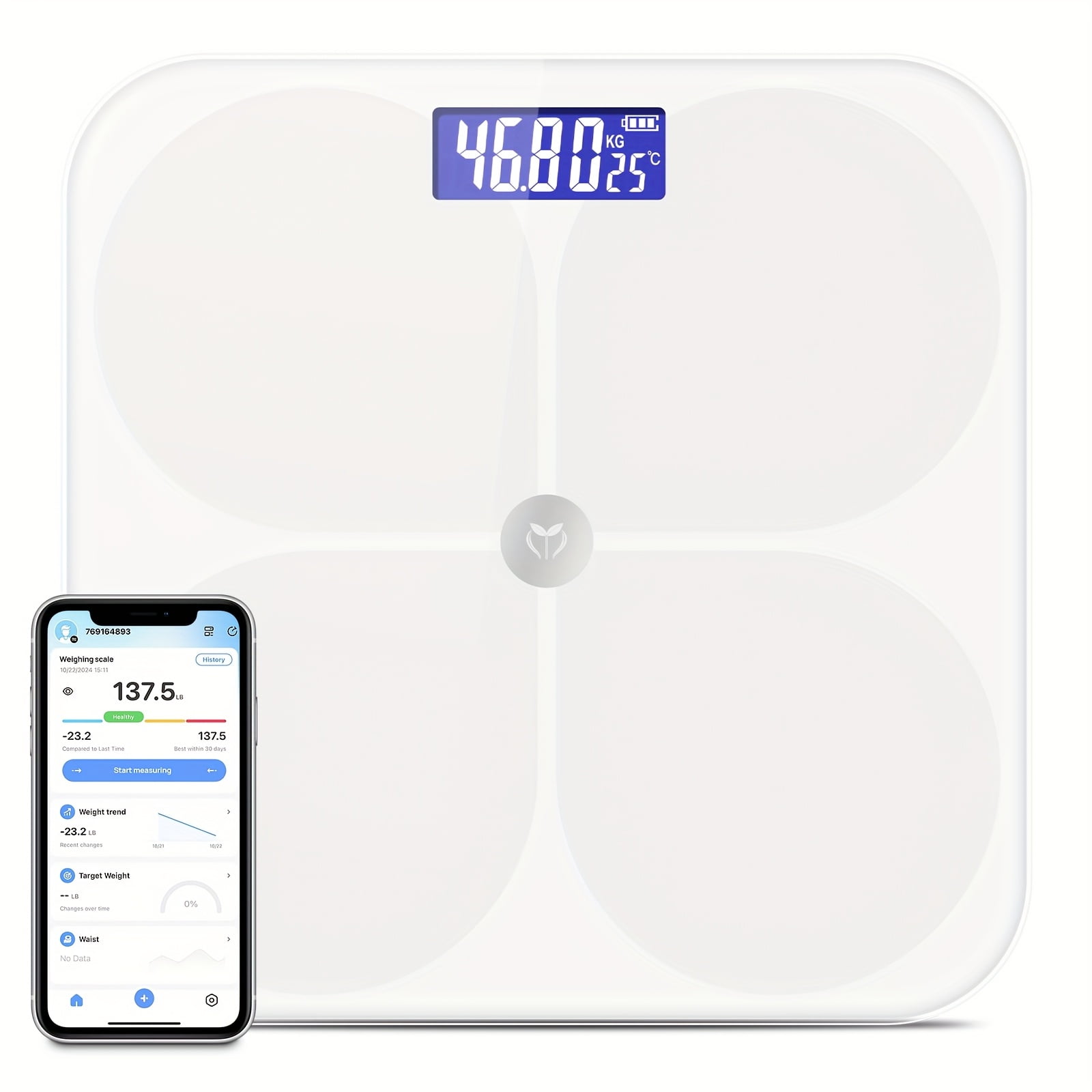 SMart Digital Weight Scale, LCD Display, BMI Muscle Water Health ...