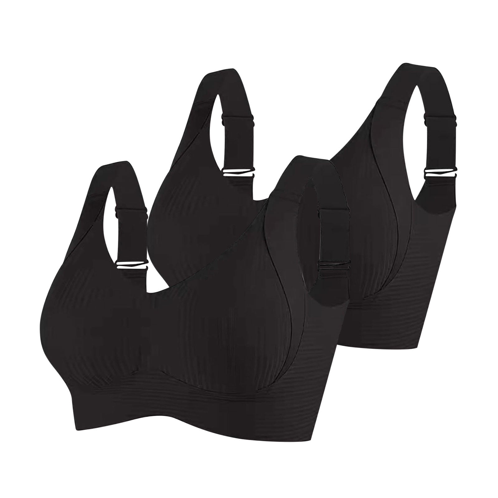 SMihono 2 Pack Upliftjoys Bra, Roarrave Bra, Womens Ribbed Push-Up Bras ...