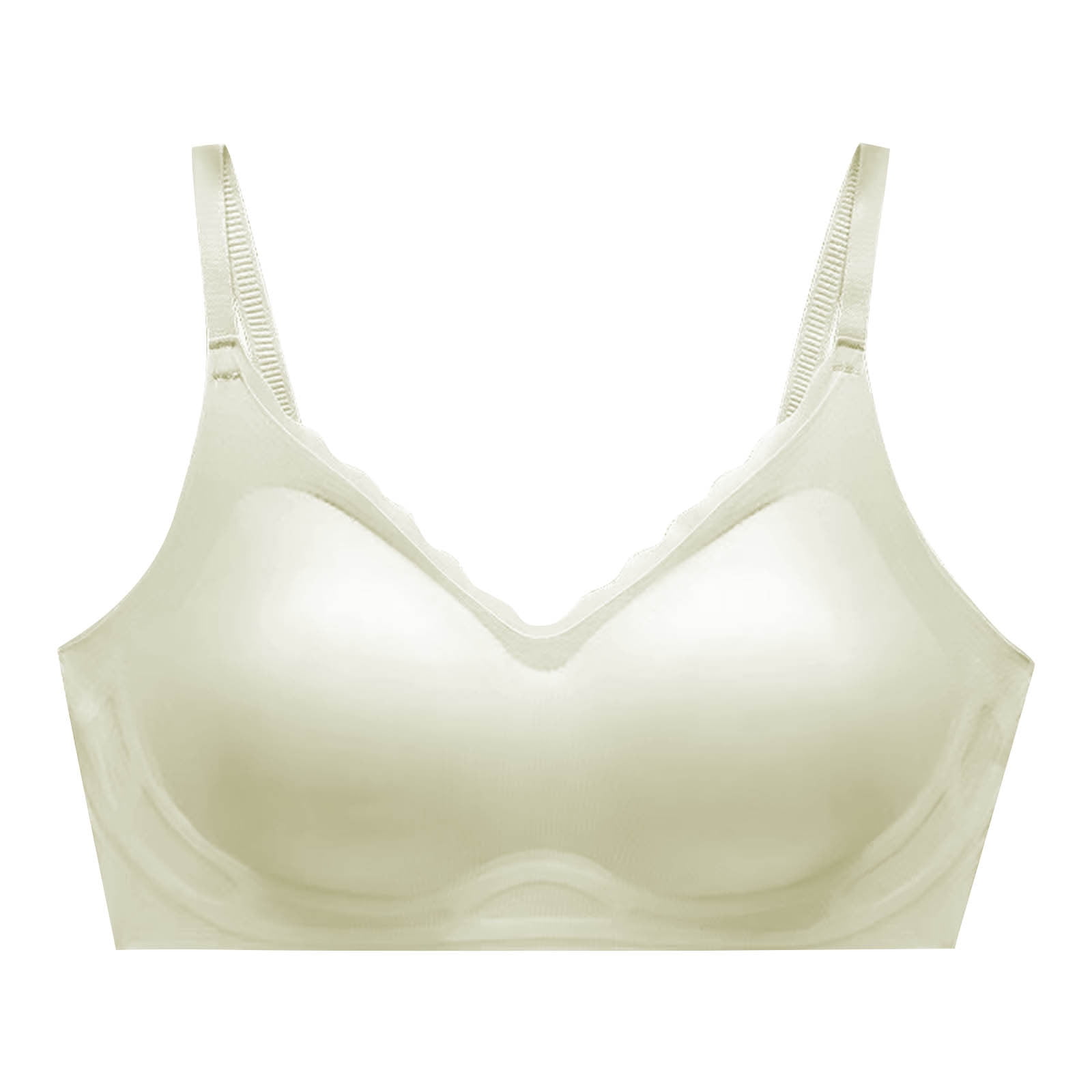 SMihono 2025 Women Thin Scalloped Bra Adjustable Strappy Padded ...