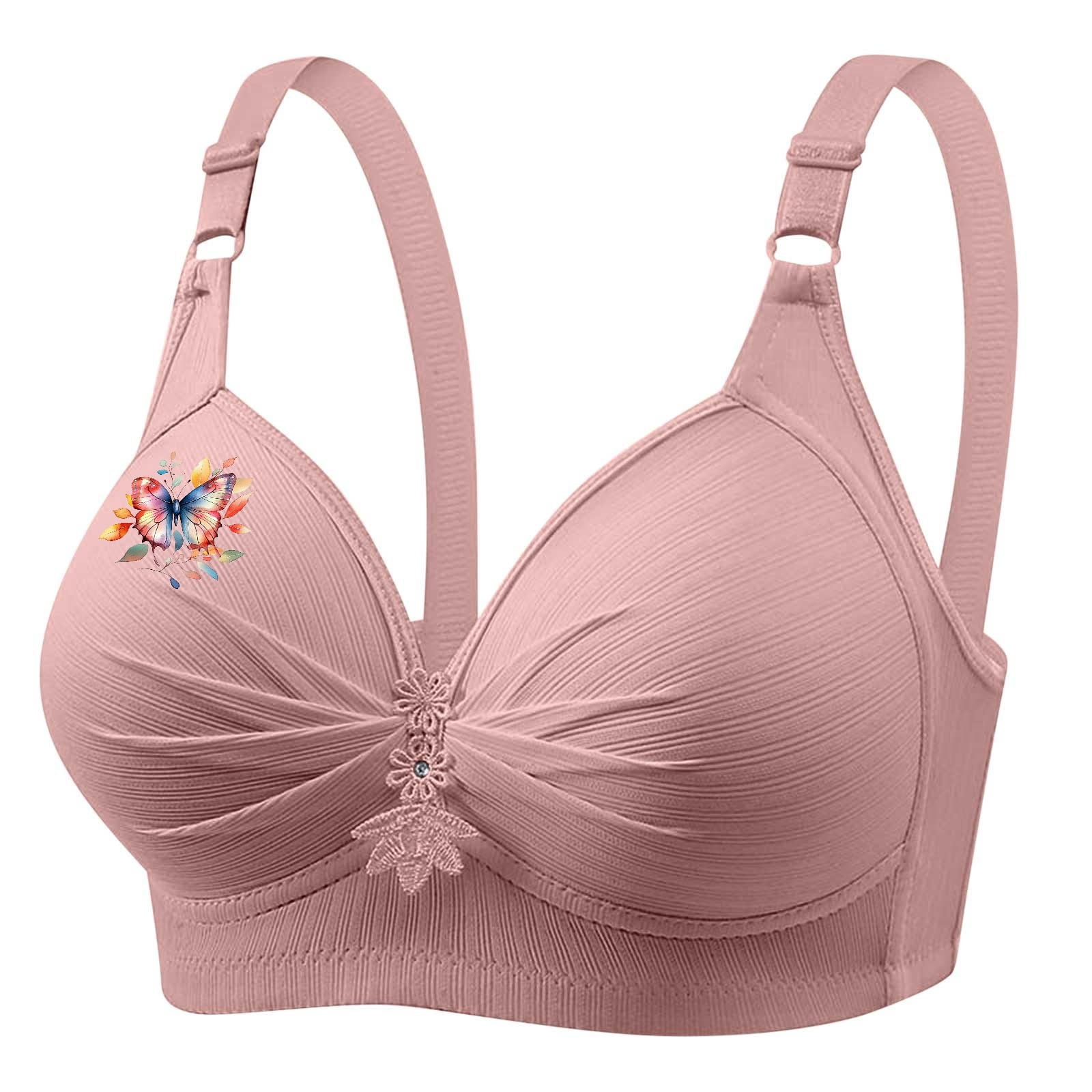 SMihono Bra for Older Women for Sagging Breast No Underwire Lace Gather ...