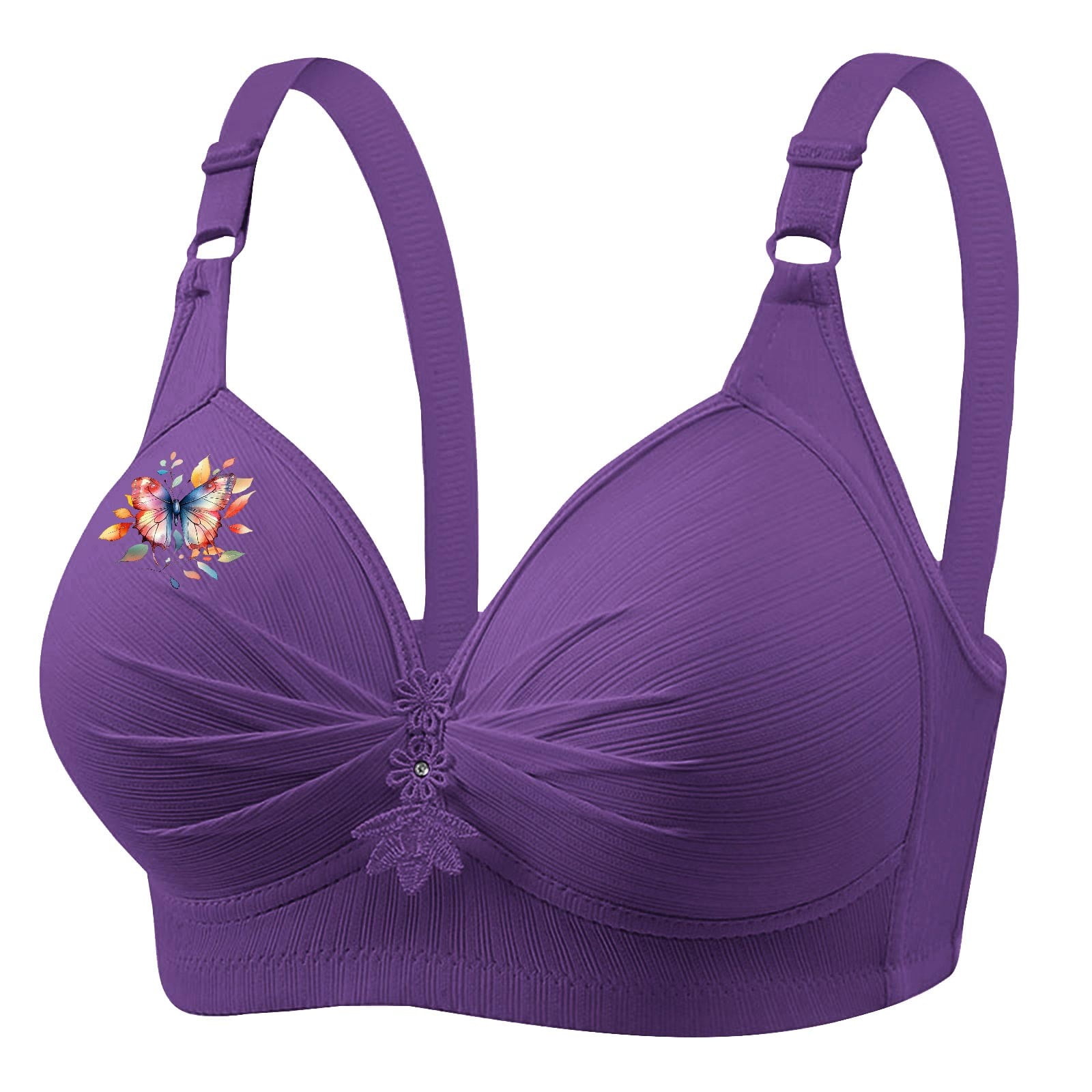 SMihono Bra for Older Women for Sagging Breast No Underwire Lace Gather ...