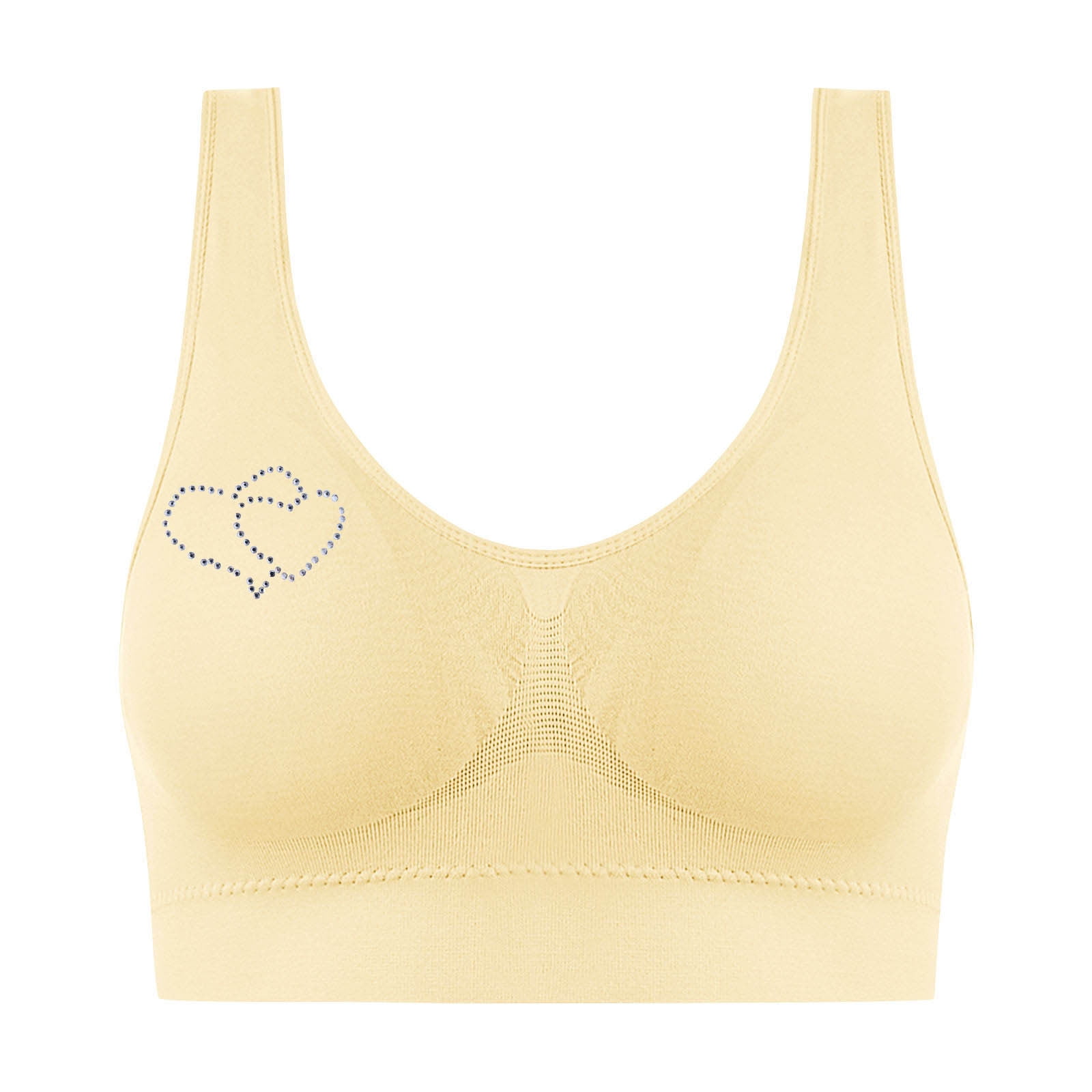 SMihono Bralettes for Women Cute Heart Hot Rhinestone Bras Soft Wide ...