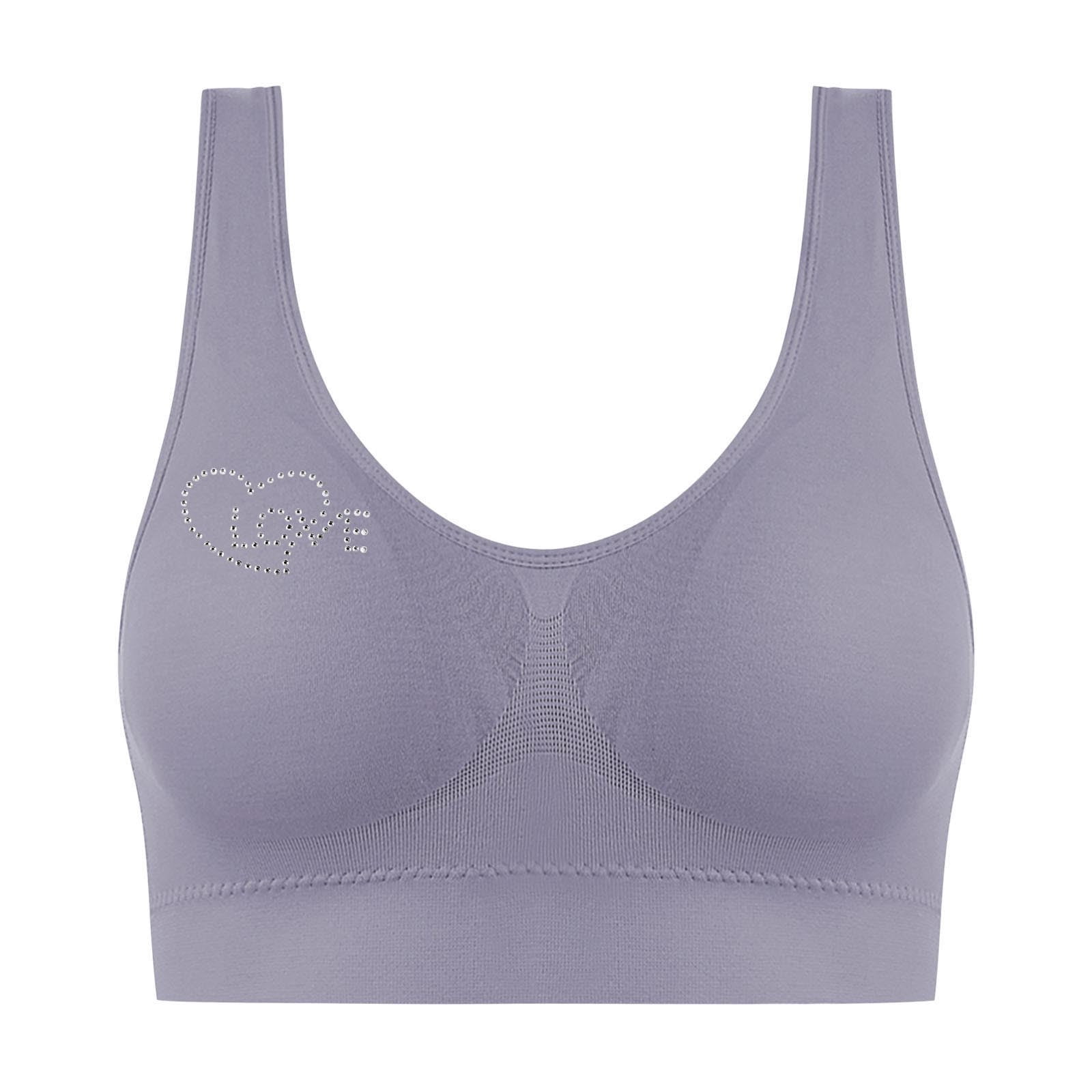 SMihono Bras for Women No Underwire Everyday T Shirt Bra Hot Rhinestone ...
