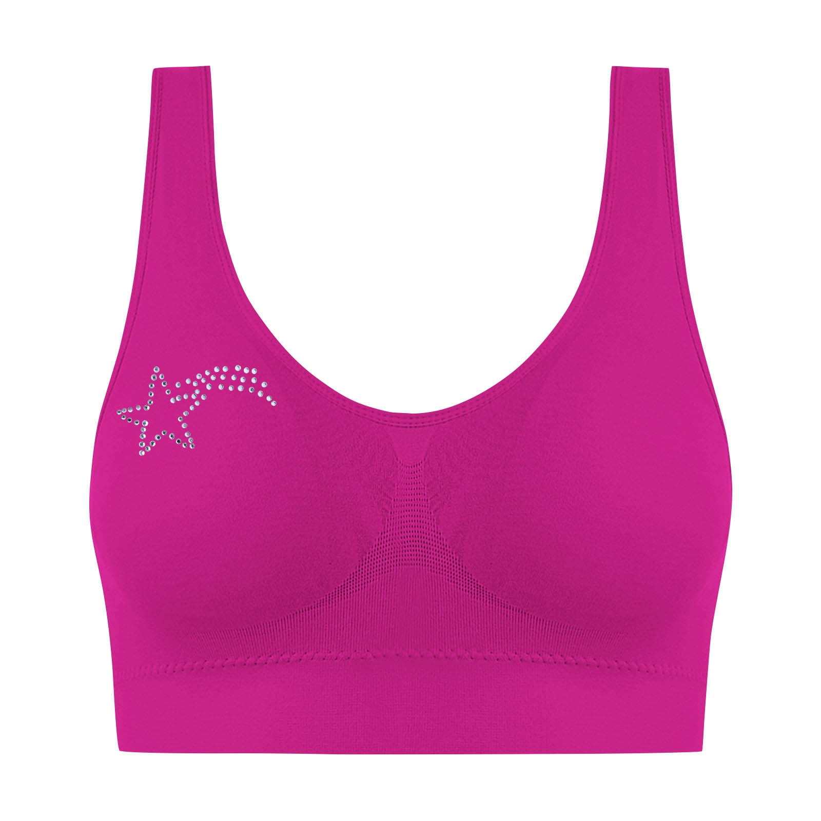 SMihono Bras for Women No Underwire Everyday T Shirt Bra Hot Rhinestone ...