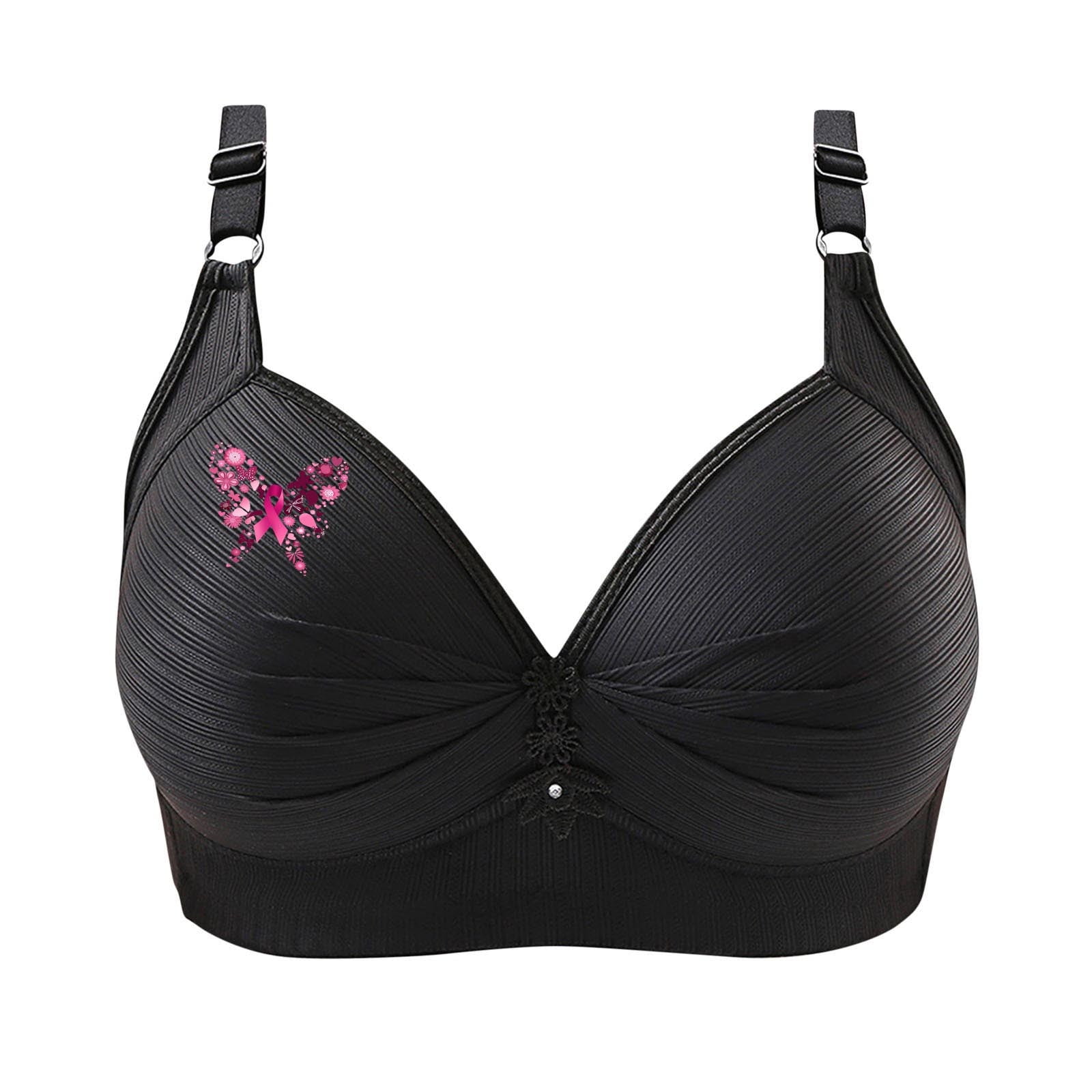 SMihono Breast Cancer Bras for Women Sexy V Neck No Underwire Full ...