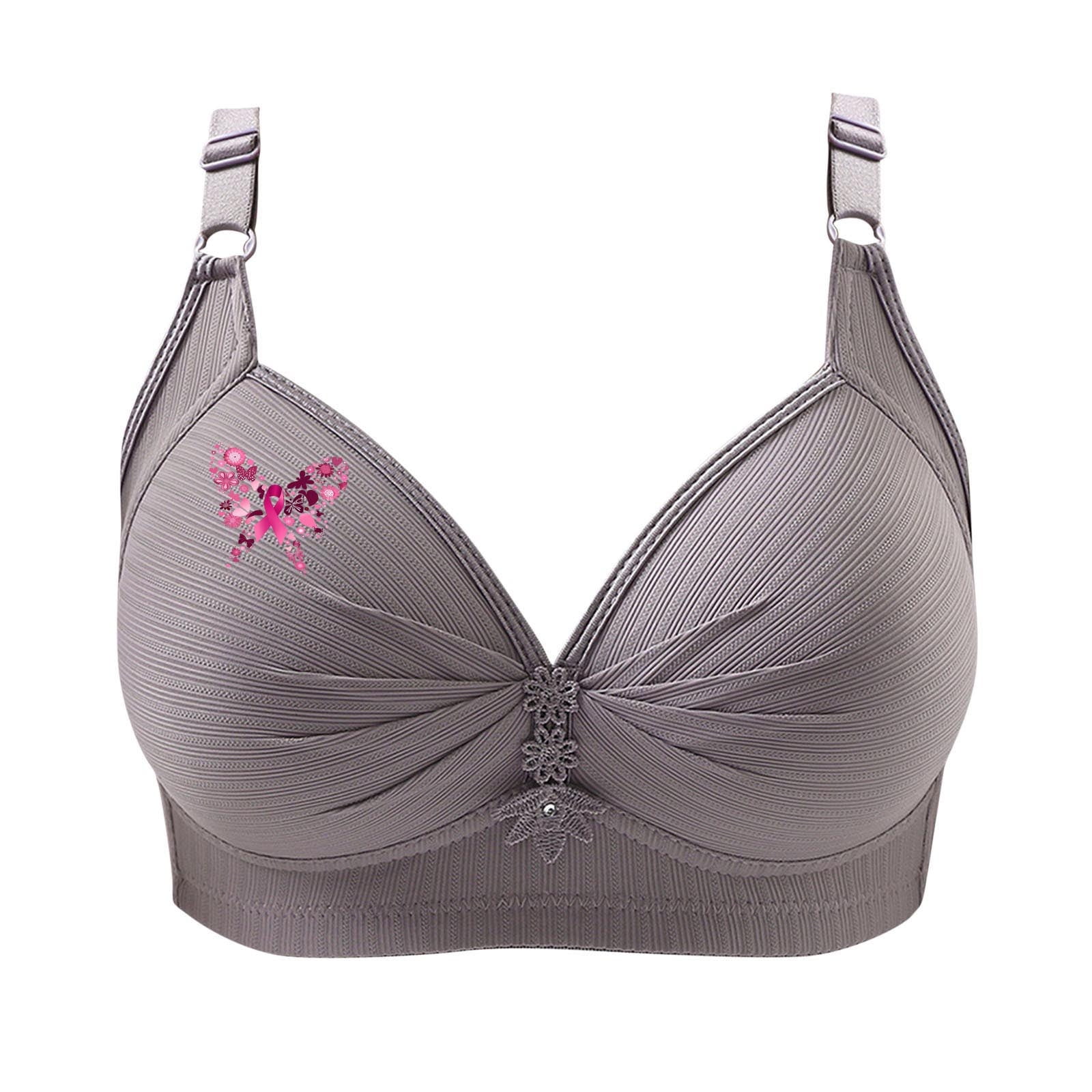 SMihono Breast Cancer Bras for Women Sexy V Neck No Underwire Full ...