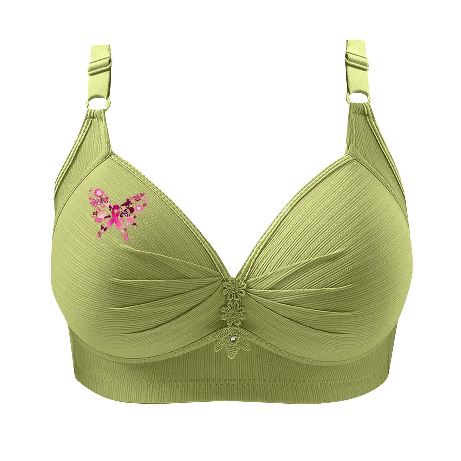 SMihono Breast Cancer Bras for Women Sexy V Neck No Underwire Full ...
