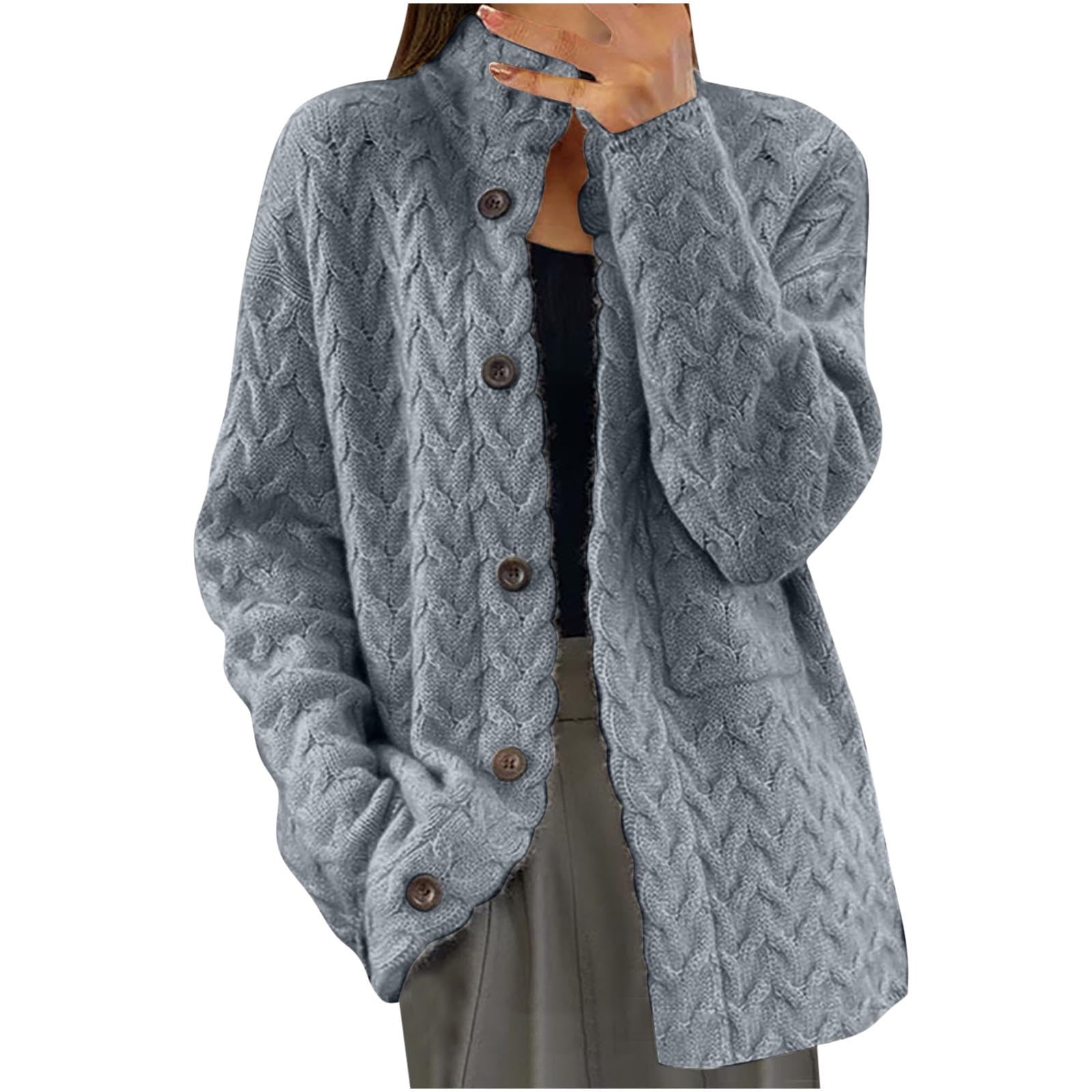 SMihono Fleece Sherpa Lined Sweater Cardigan Coat for Women 2024 Women ...