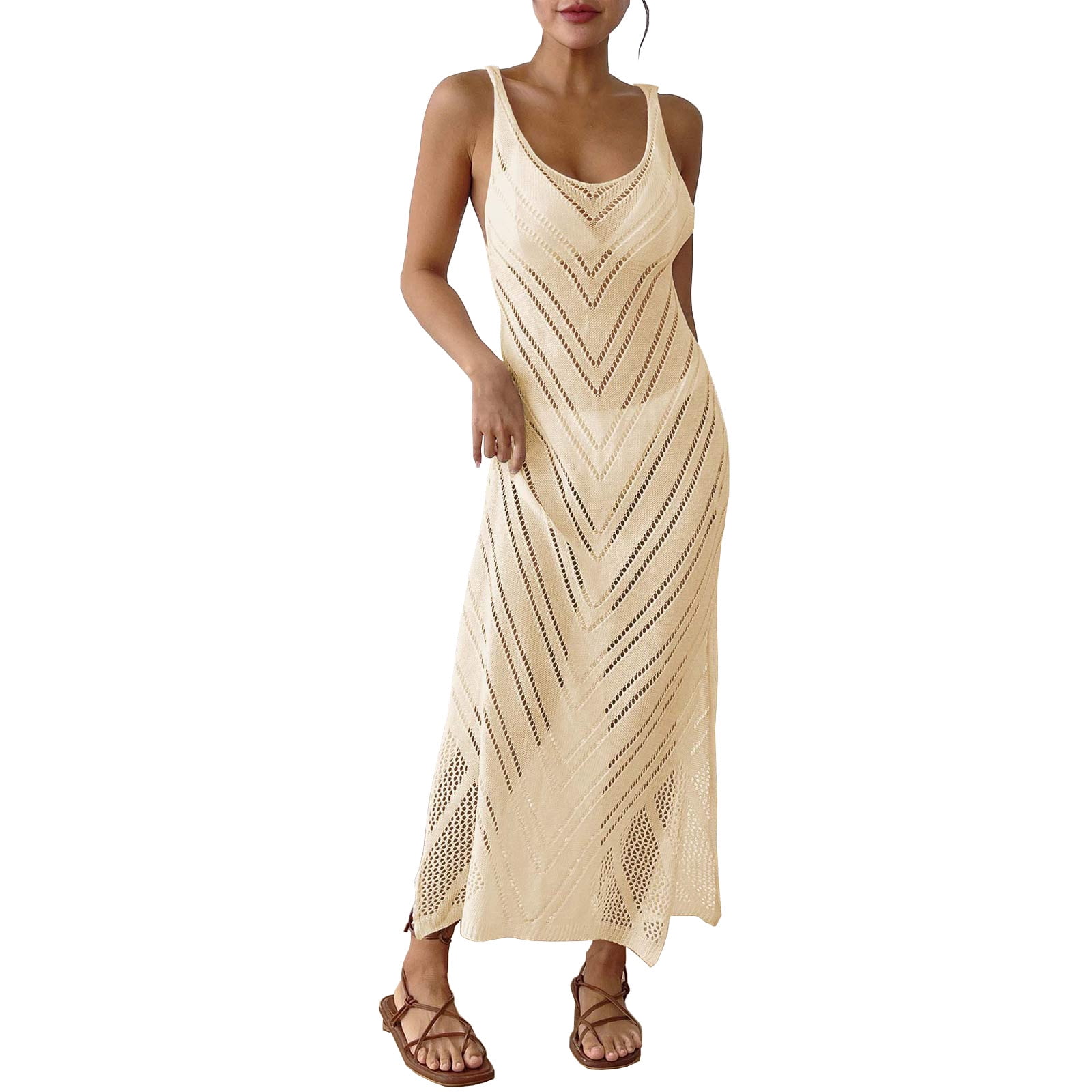 SMihono Crochet Cover Ups for Swimwear Women Elegant Sexy Bodycon Mesh ...